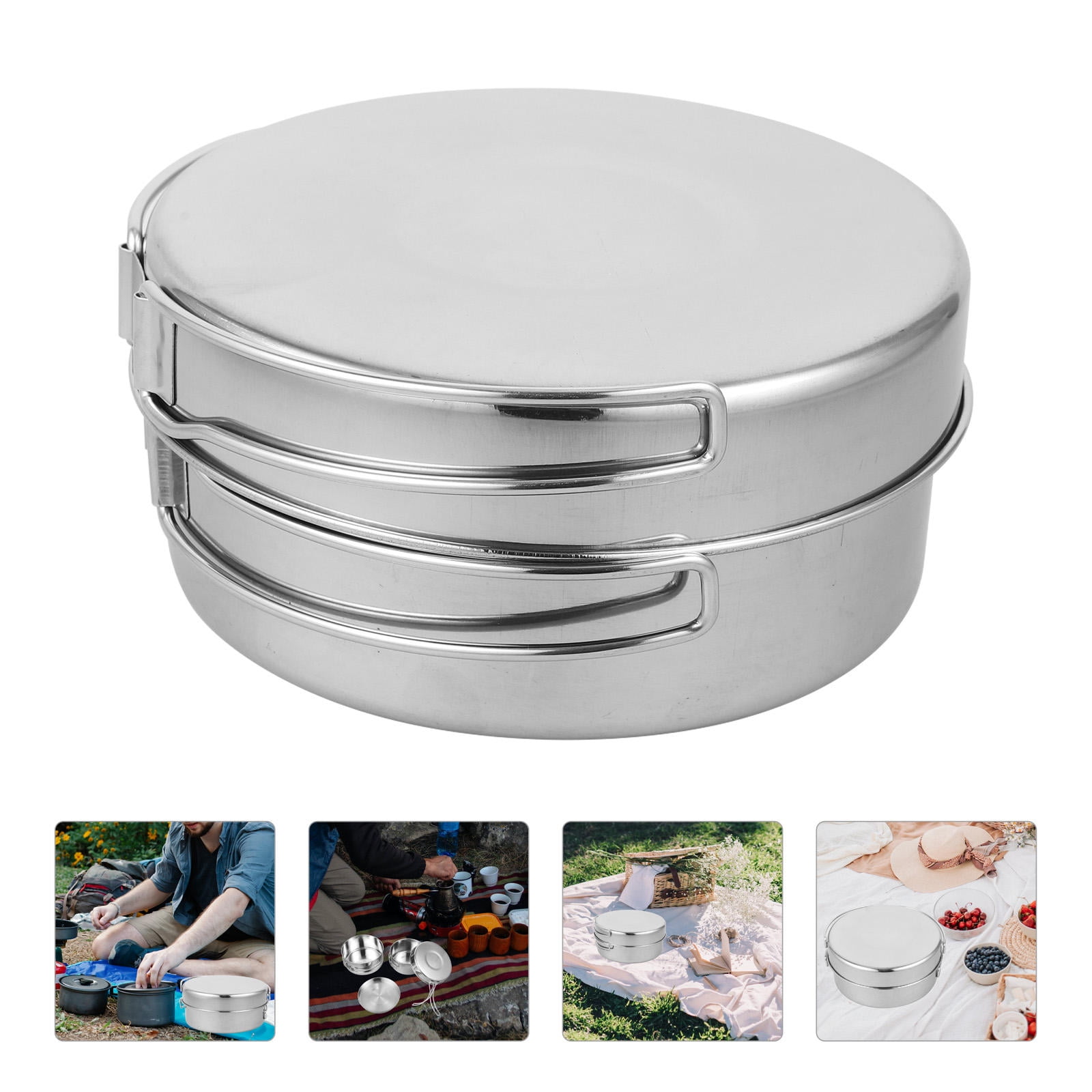 OFFIGAM Stainless Steel Pot and Pan Set for Outdoor Cooking, Cookware ...