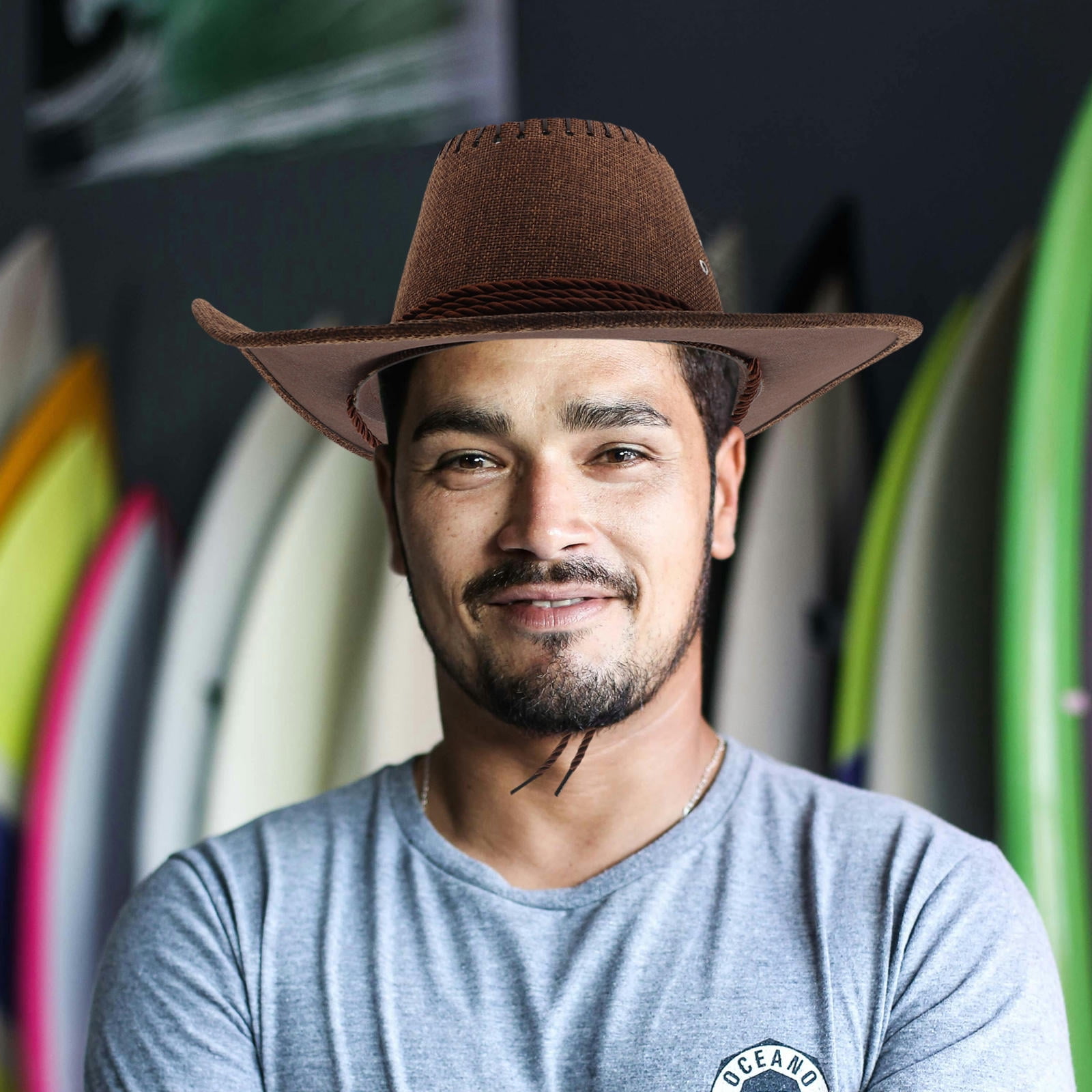 Masteelf Practical Foldable Cowboy Hat for Beach and Travel Women Sun ...