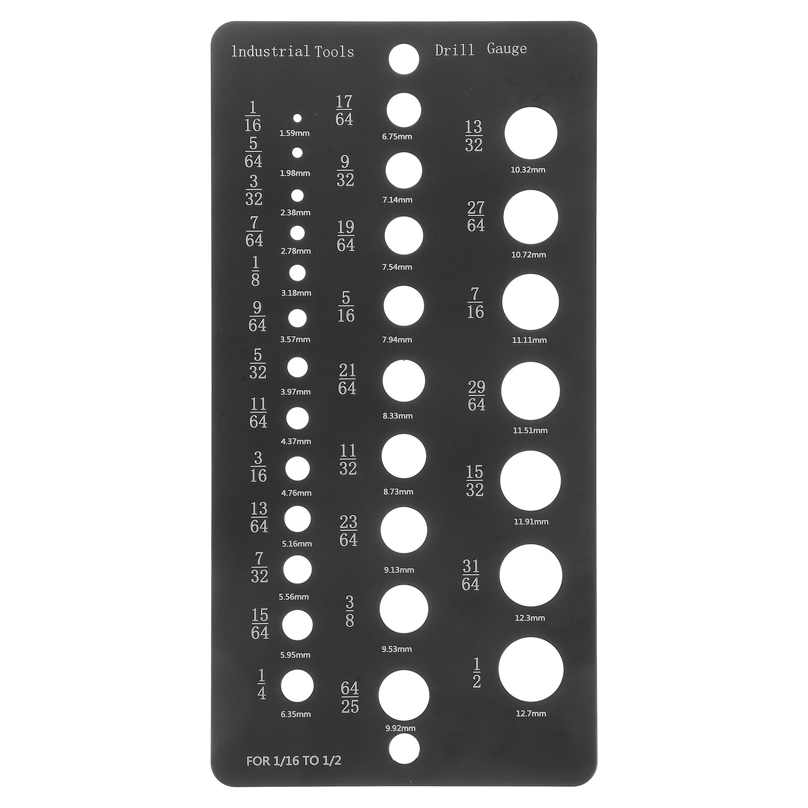 Masteelf Precision Drill Bit Gauge 1/16 To 1/2 Inch Aluminum Alloy ...