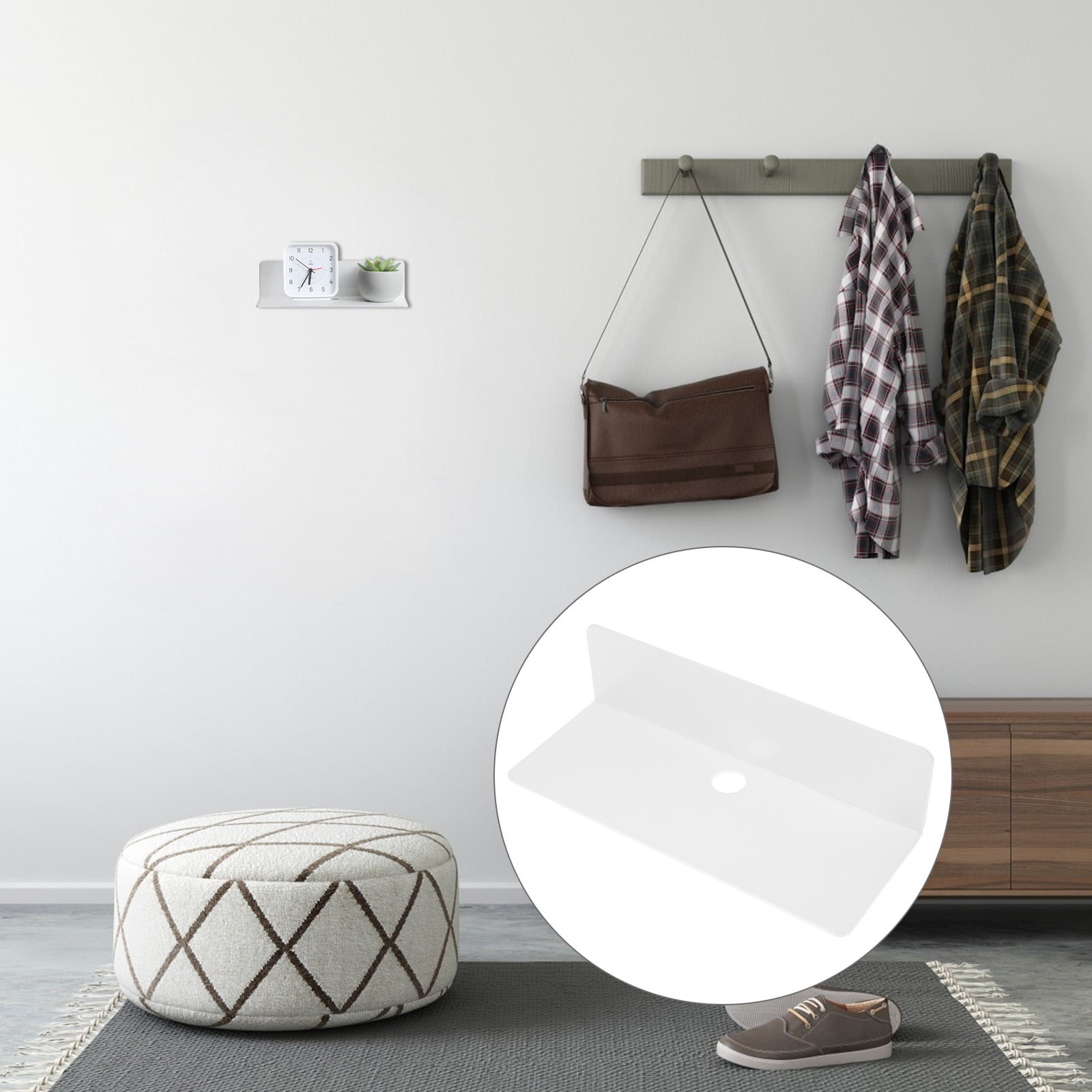 Masteelf Acrylic Floating Shelf Wall Mounted Display Rack Punch-Free ...