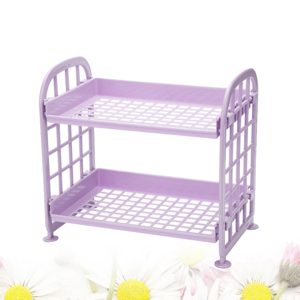Masteelf Purple Plastic Kitchen Storage Rack for Organizing with ...