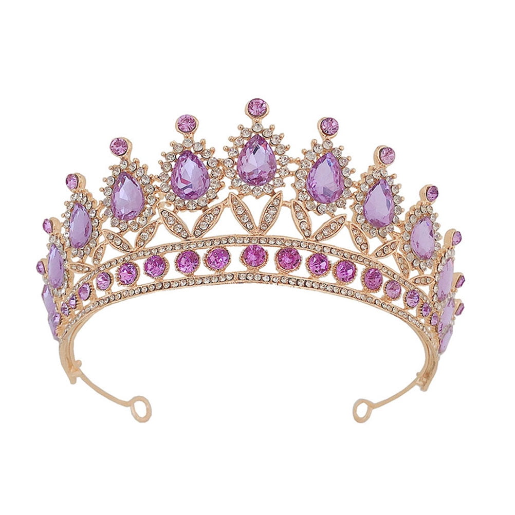 Masteelf Purple Tiara Princess Crown Violet Bridal Headpiece Banquet ...
