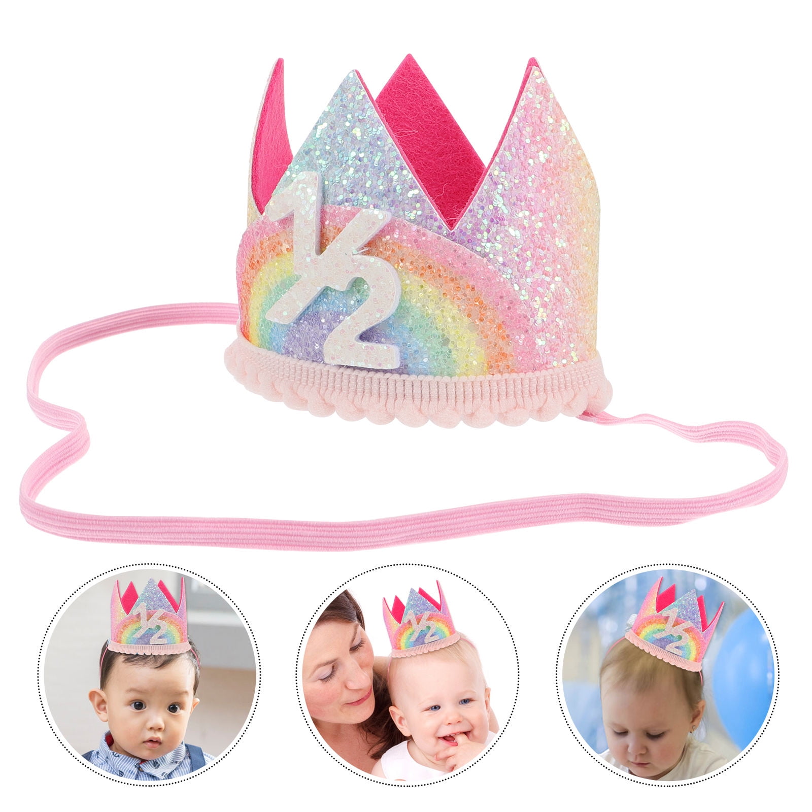 Masteelf Rainbow Crown Accessory Party Headband Headbands Mother Pink ...