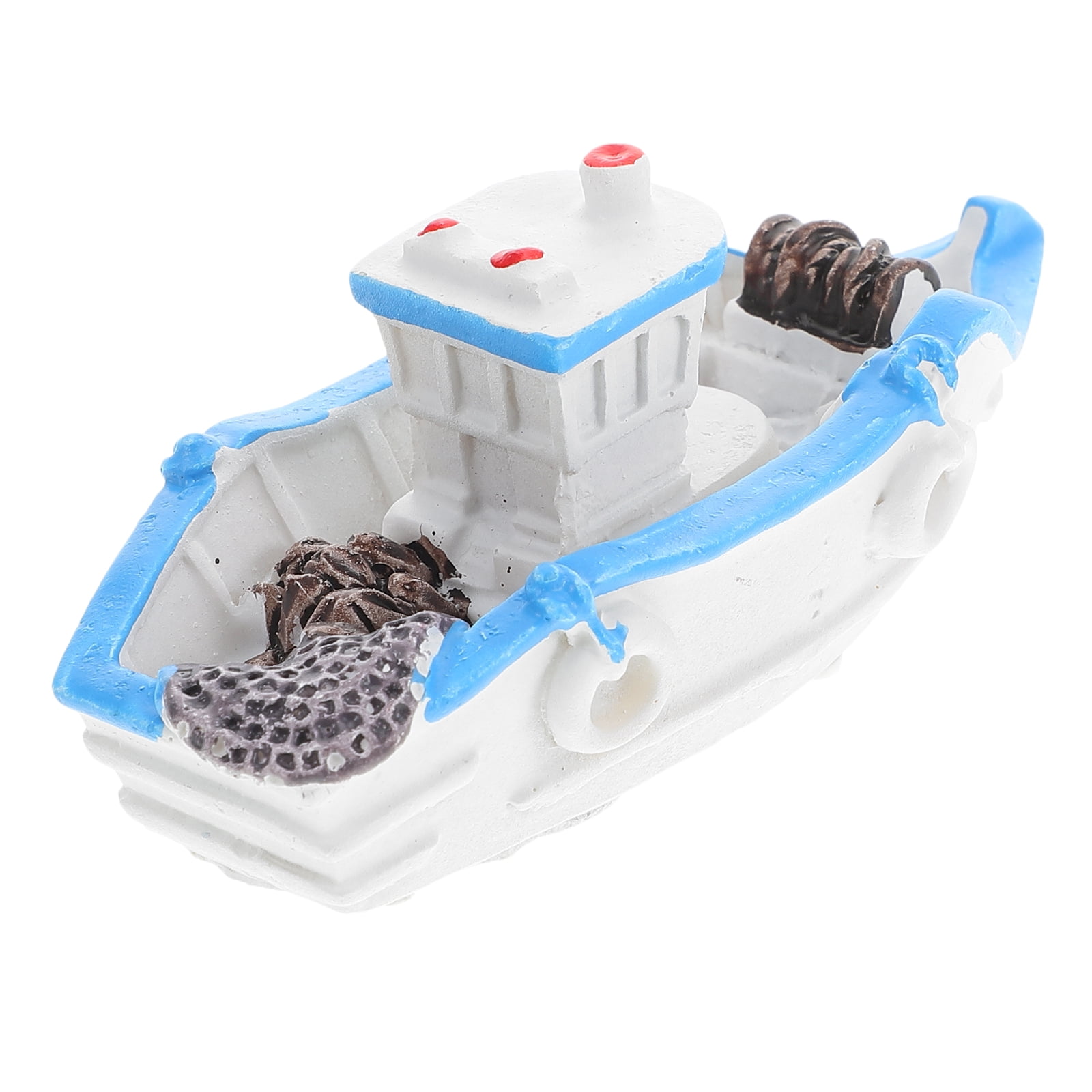 Masteelf Realistic Miniature Boat Beach-themed Decor Nautical Resin ...