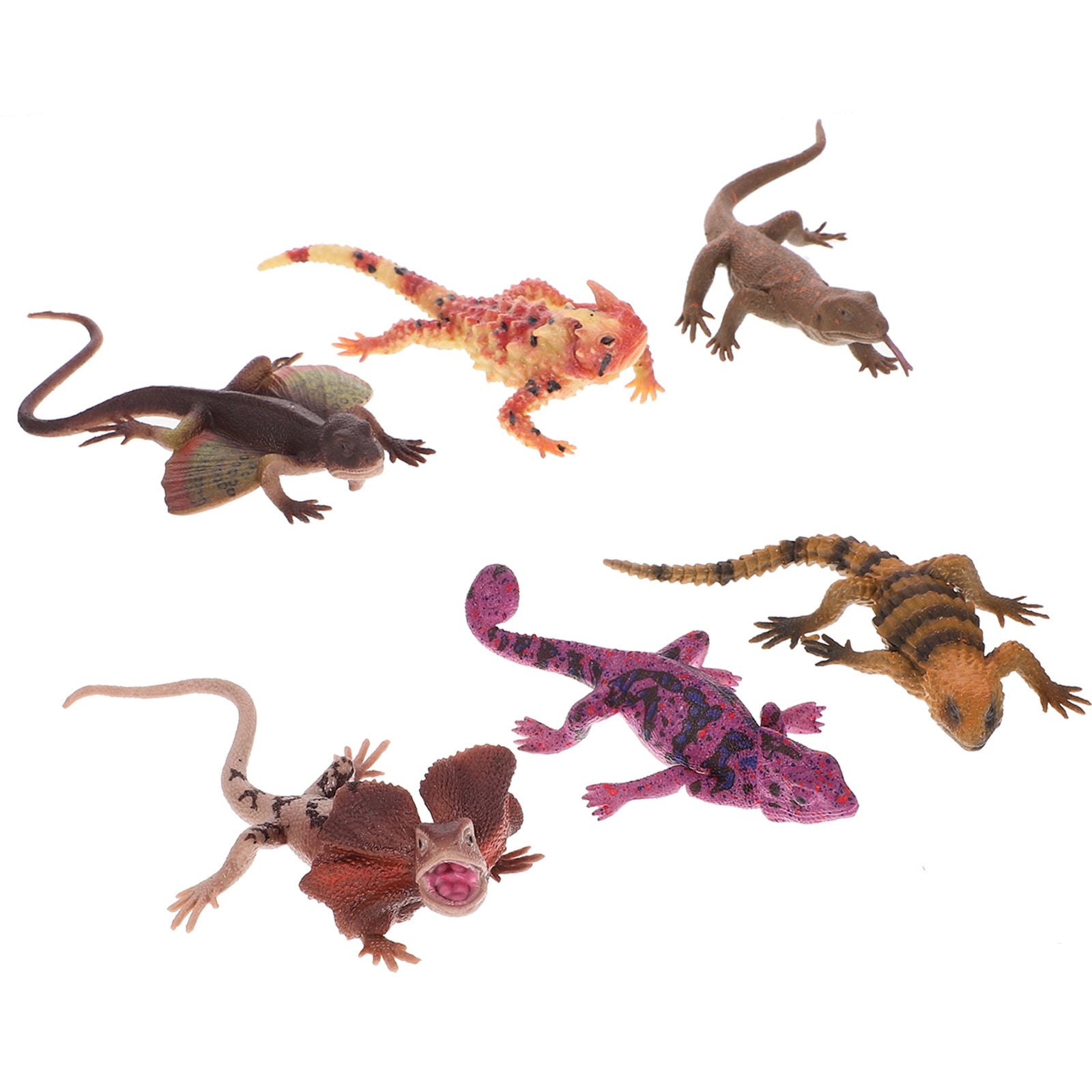 HEATSHAKING Lizard Models Tpr Assorted Color 6Pcs 5.1X2.6X1.2In ...