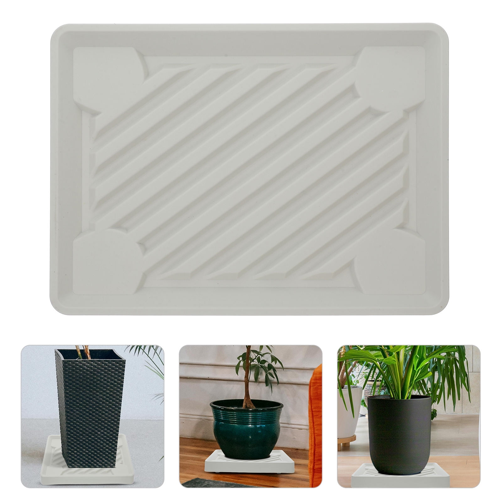 Masteelf Rectangular Plant Drip Tray with Universal Wheels Movable ...