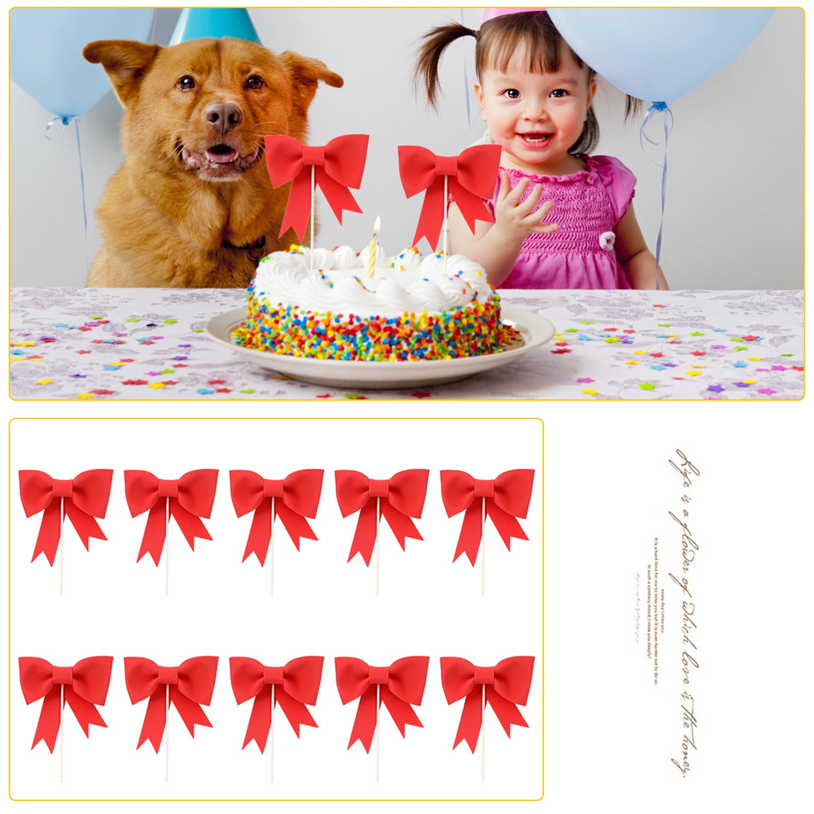 Masteelf Red Bow Cake Topper for Decoration EVA Material Perfect for ...