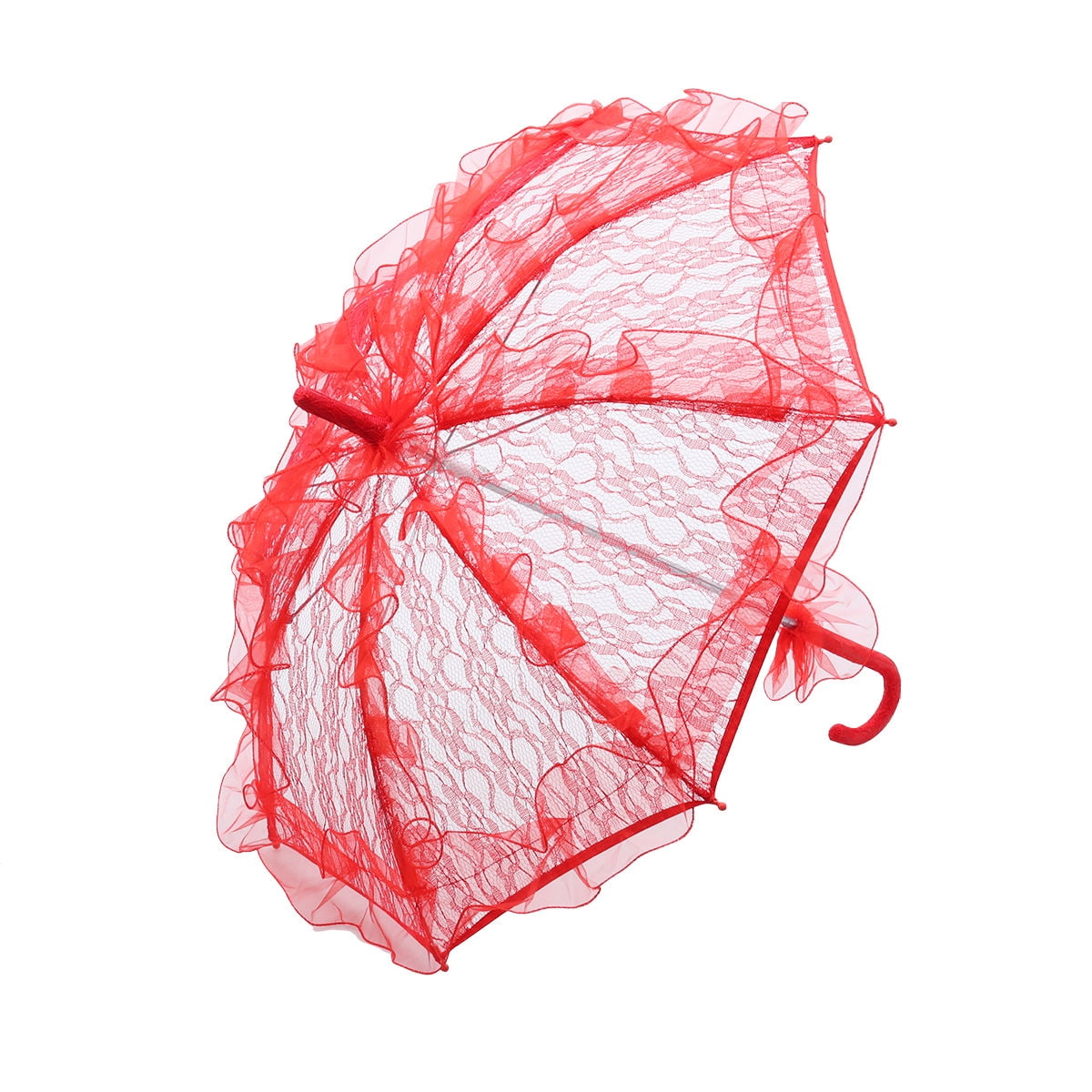Masteelf Red Bridal Umbrella with Elegant Lace for Wedding Decoration ...