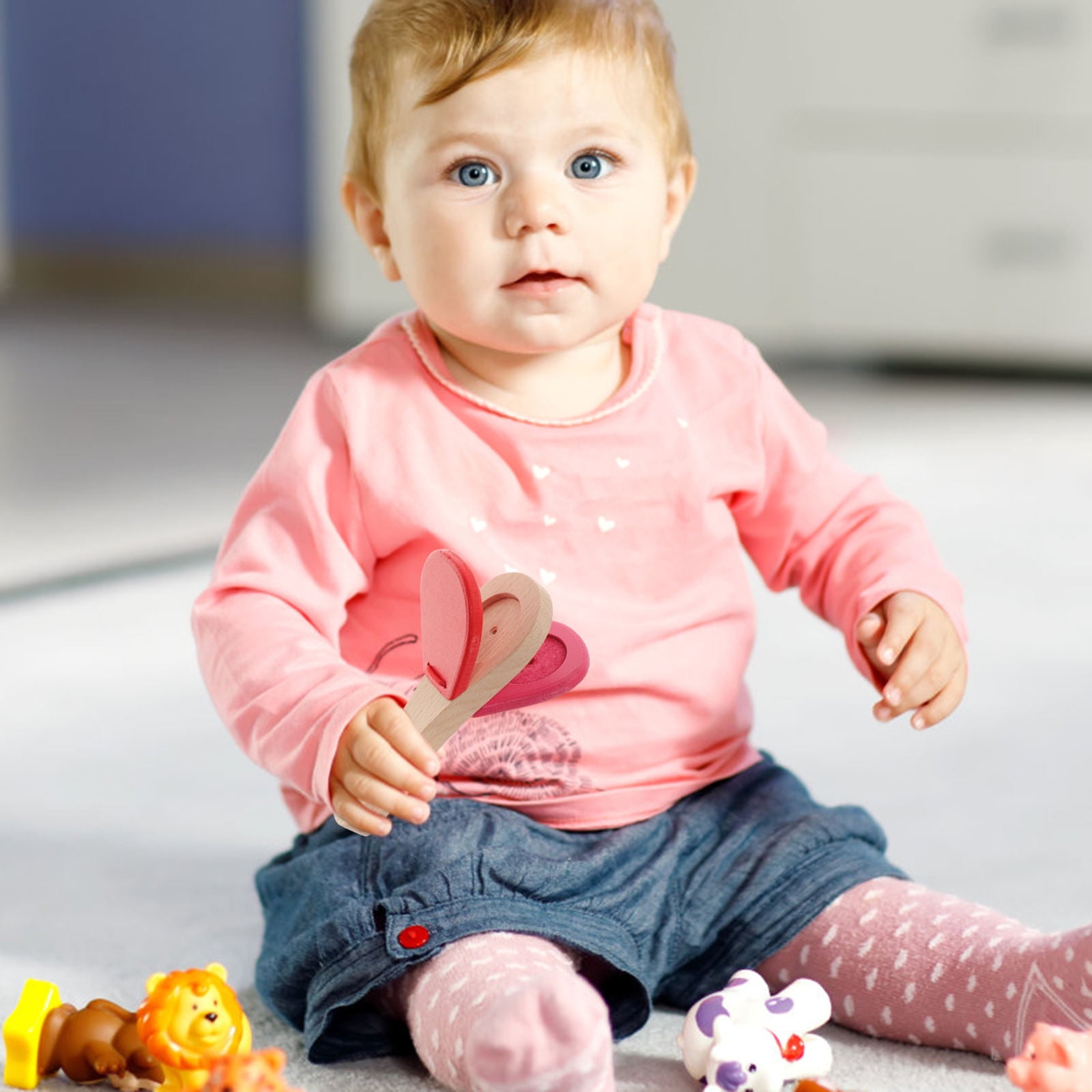 Masteelf Red Plastic Wooden Castanets Percussion Instrument for Kids ...