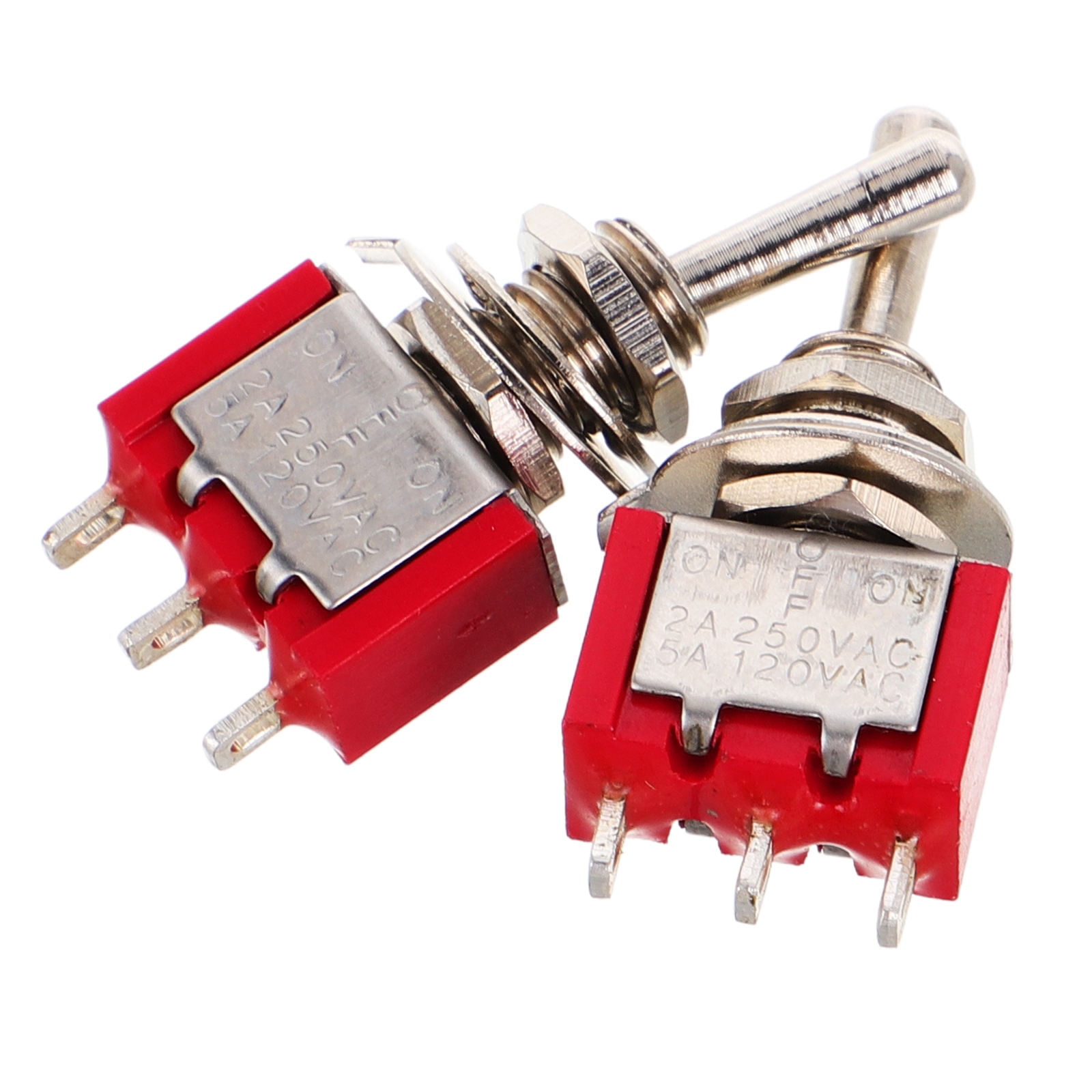 Masteelf Red Waterproof Mini Toggle Switch 3 Pin 2 Position Momentary ...