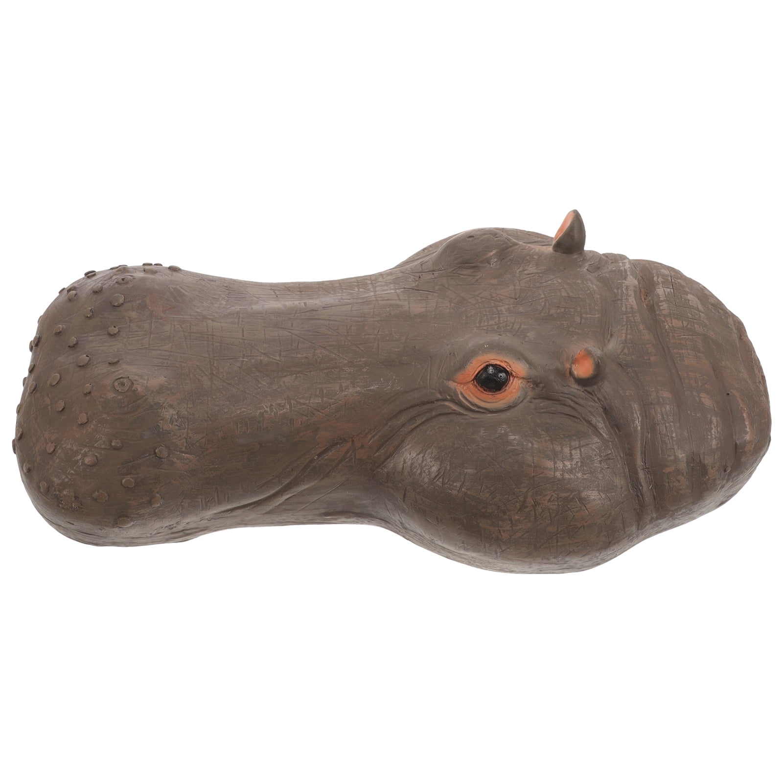 Masteelf Resin Hippo Head Statue for Pool Decoration Dark Brown ...