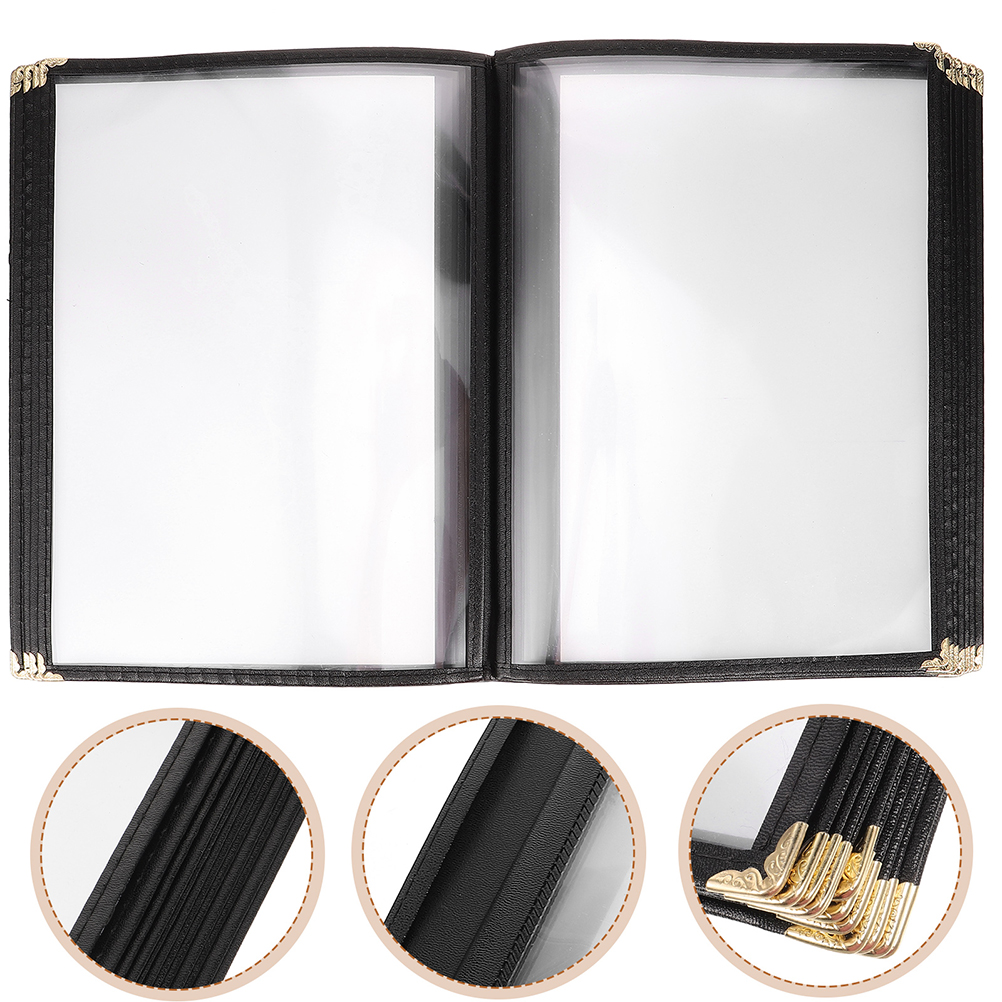 Masteelf Restaurant Menu Cover 6 Pages Menu Holder Clear Transparent ...