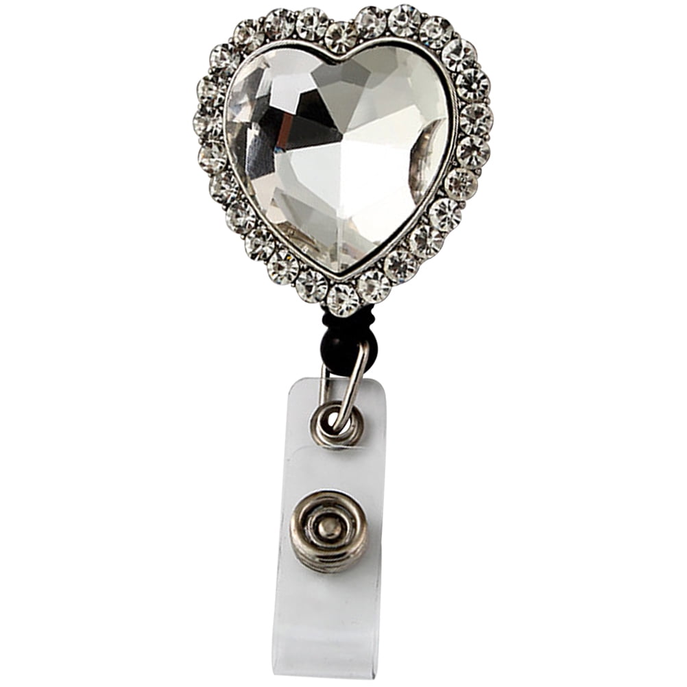Masteelf Retractable Badge Buckle Portable Badges Reel Heart Shaped ...