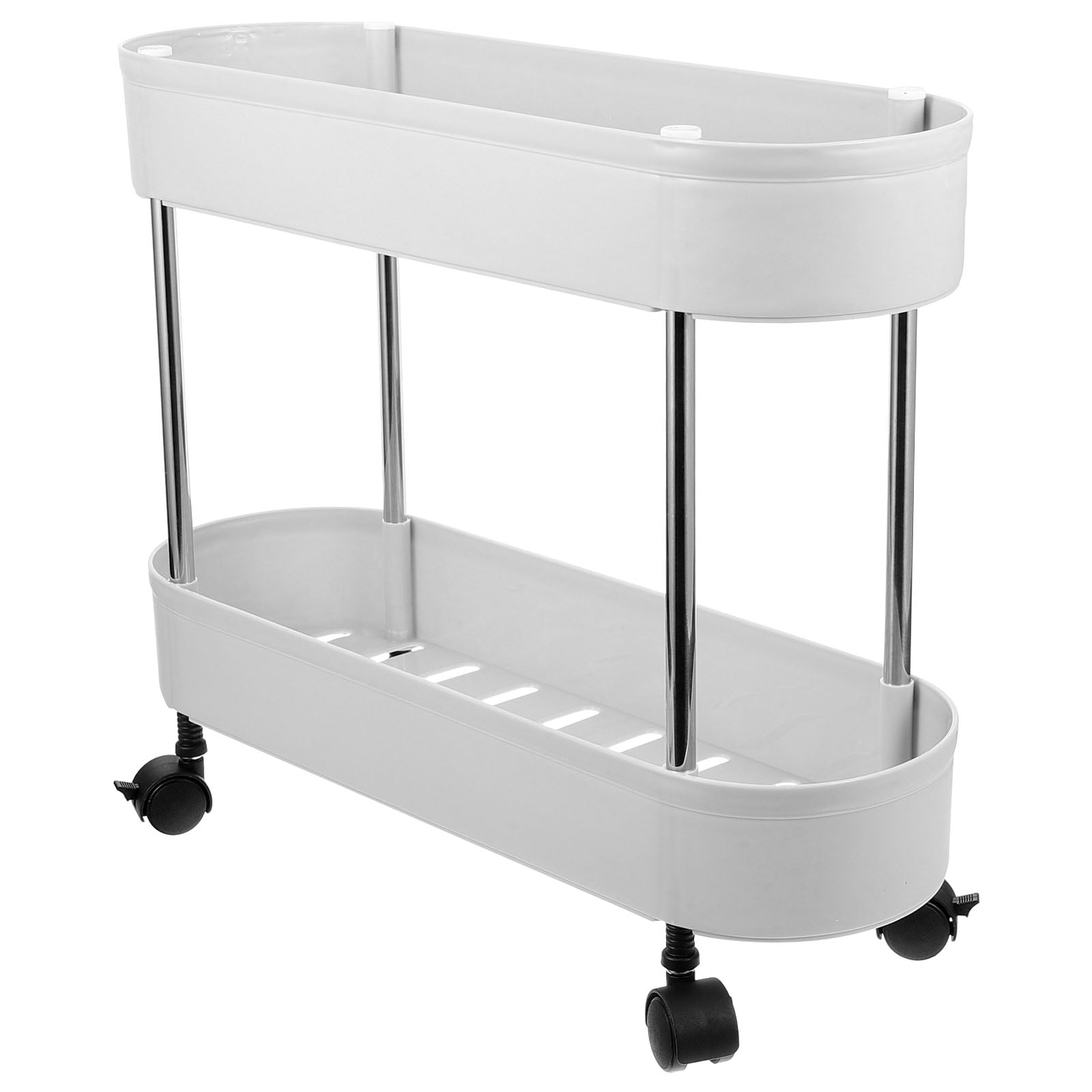 Masteelf 2-Tier Movable Roller Storage Rack Multifunctional Trolley ...