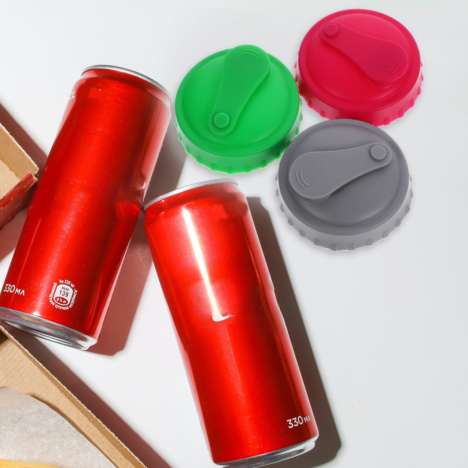 Masteelf Reusable Silicone Drink Can Lids with Leakproof Design for ...