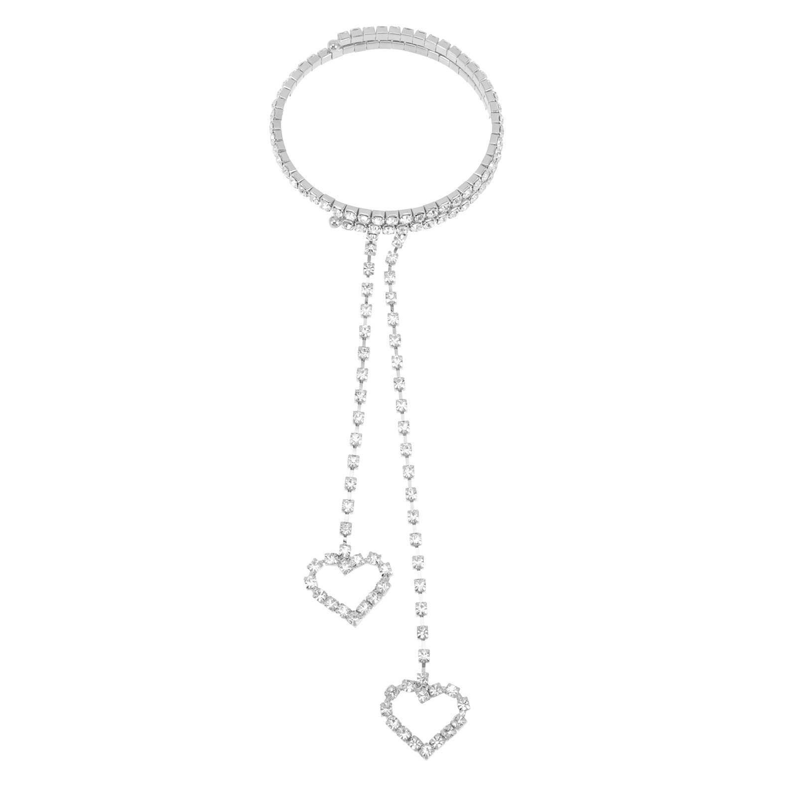 Masteelf Rhinestone Upper Arm Cuff Armlet Arm Band Chain Bracelet Women ...