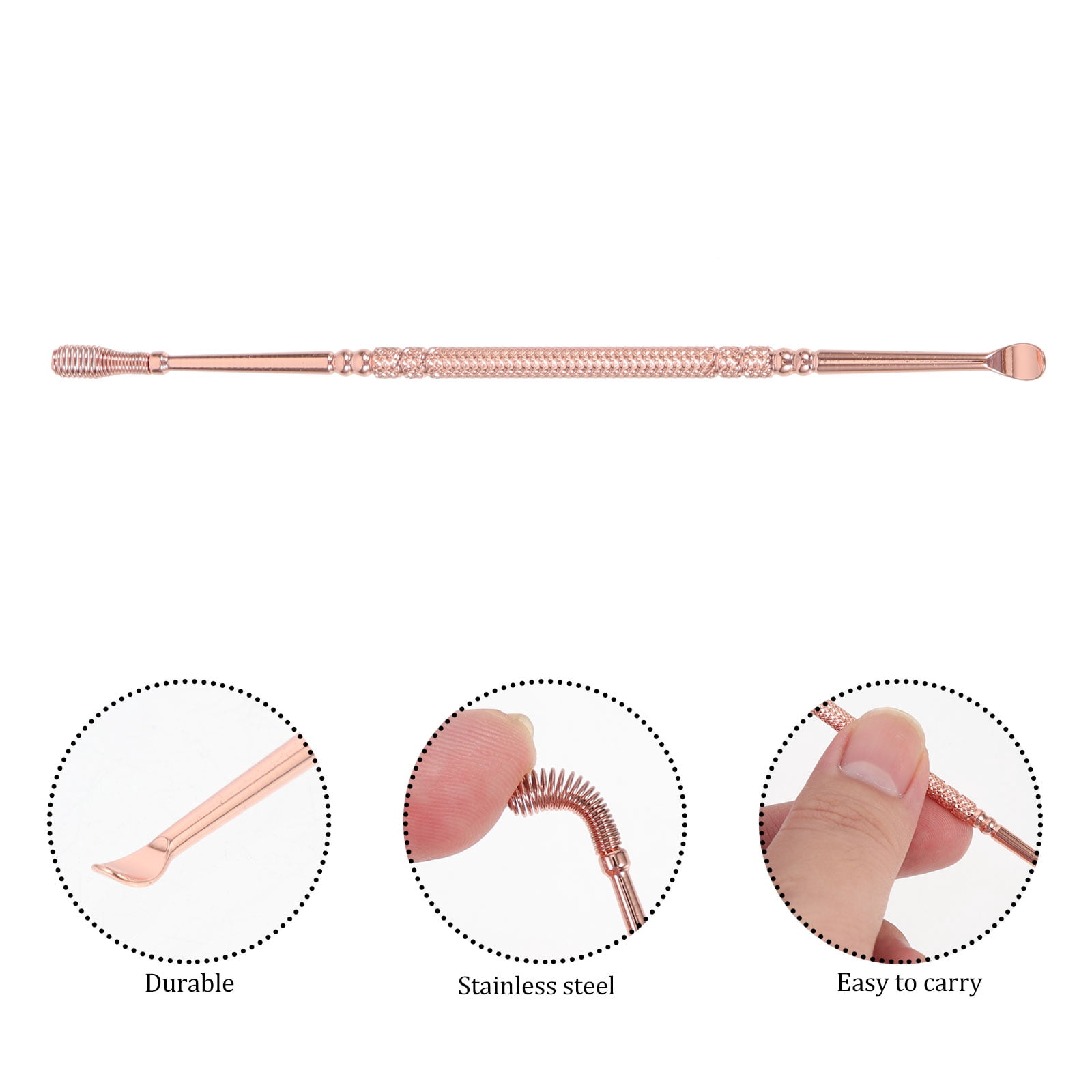 Masteelf Rose Gold Stainless Steel Ear Cleaner for Effective Dust and ...
