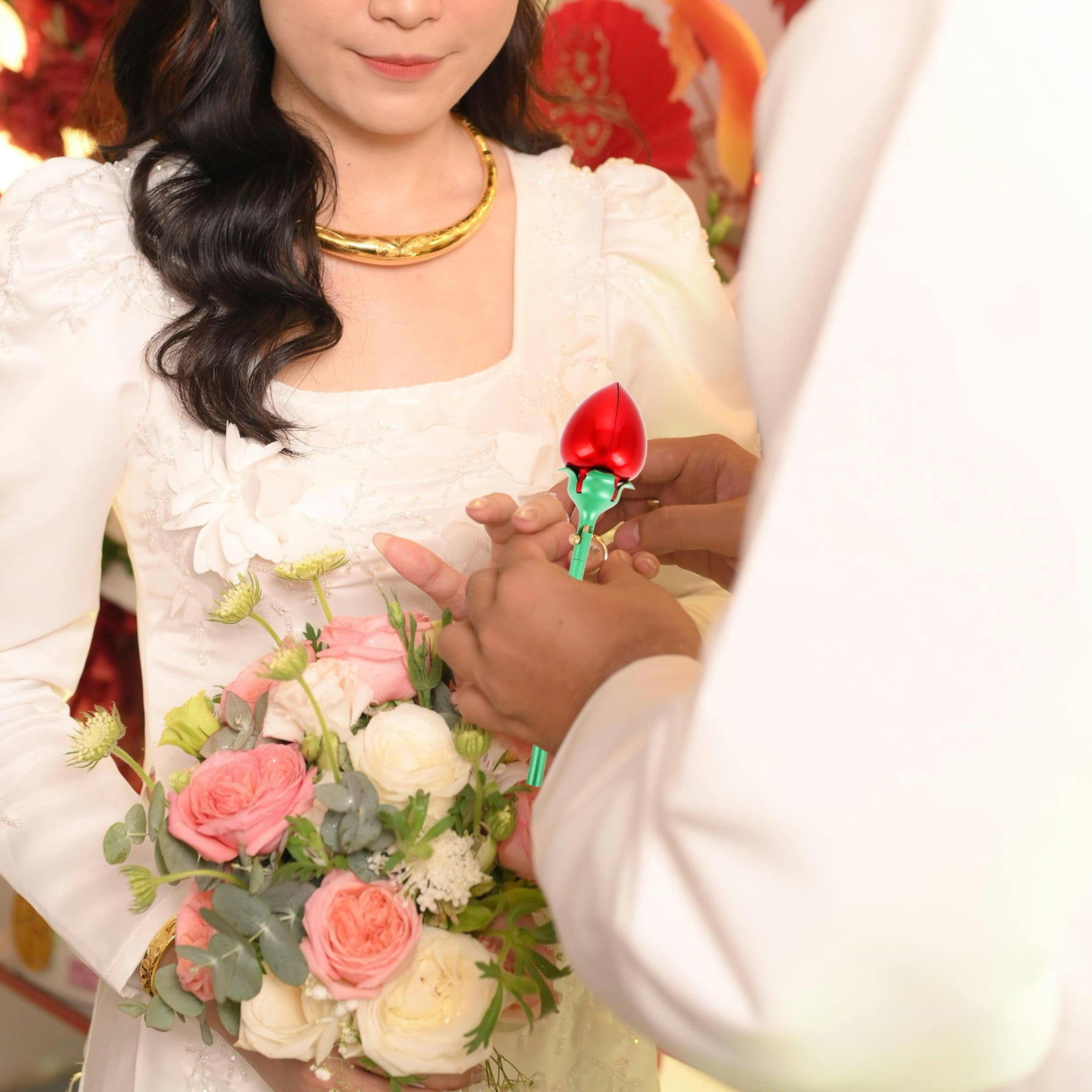 Masteelf Rose Jewelry Box Proposal Ring Storage Case Engagement Ring ...