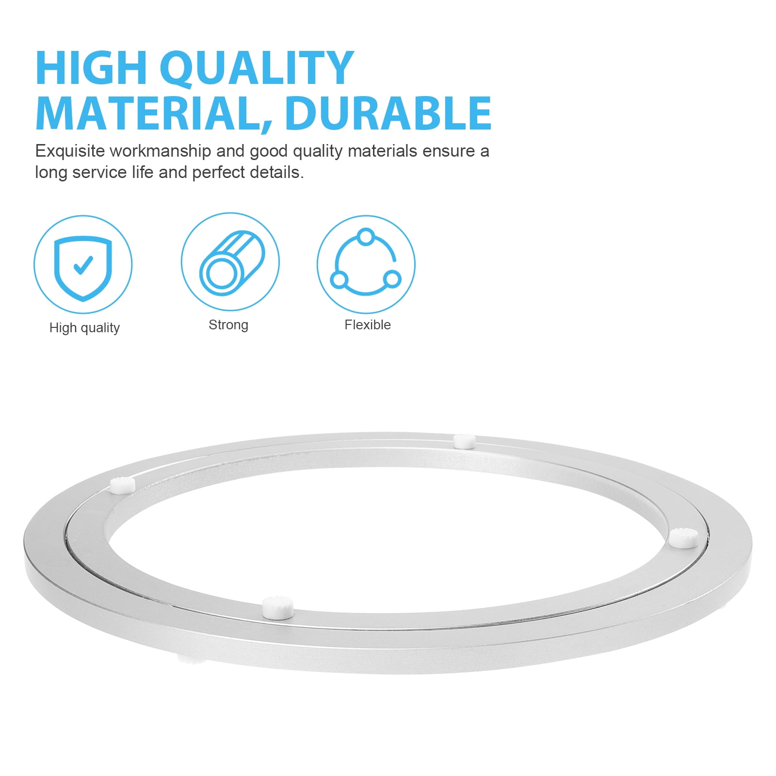 Masteelf Rotating Bearing Round Dining Table Plate Silver Turntable ...