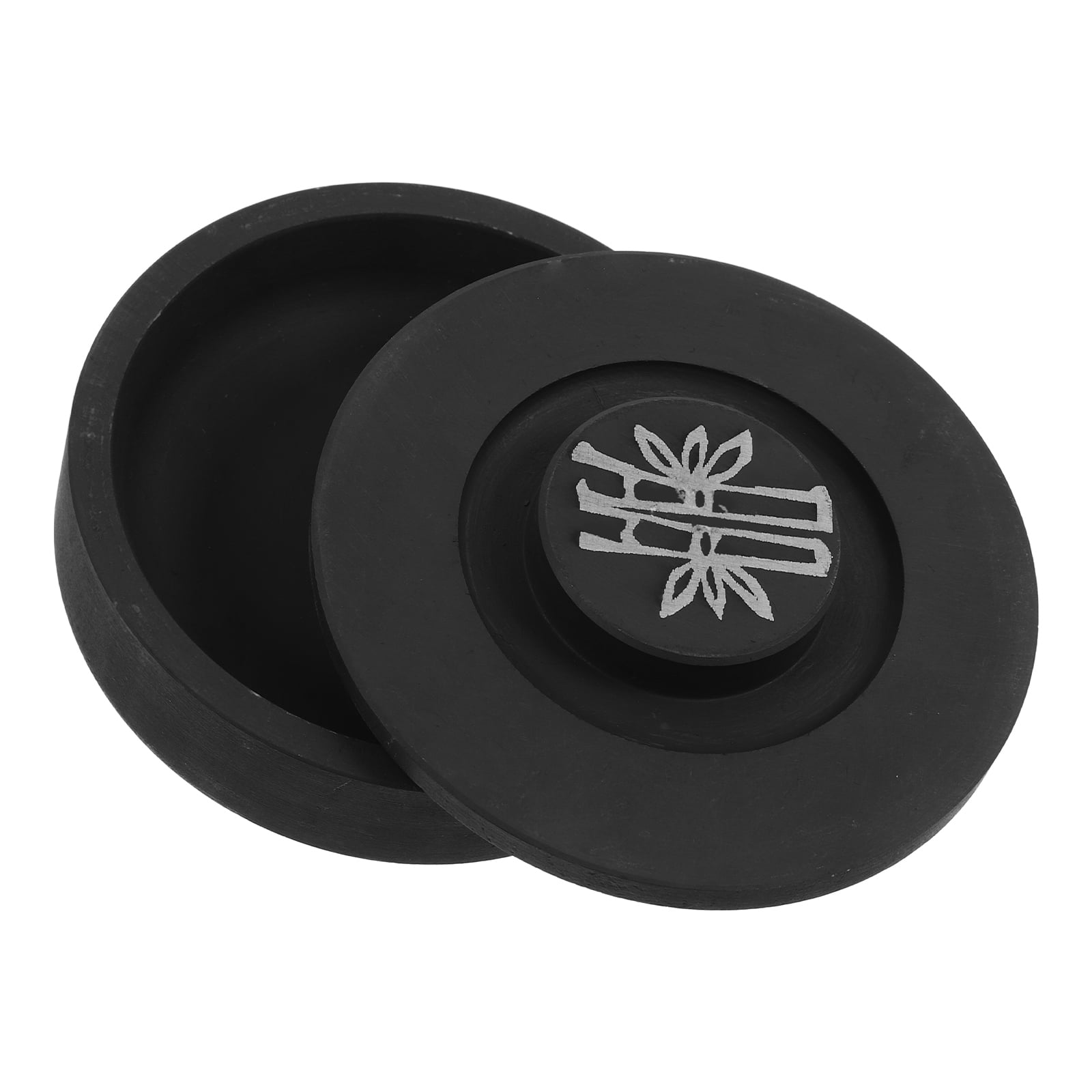 Masteelf Round Ink Stone Dish Multi-use Ink Holder Tray Lidded Inkstone ...