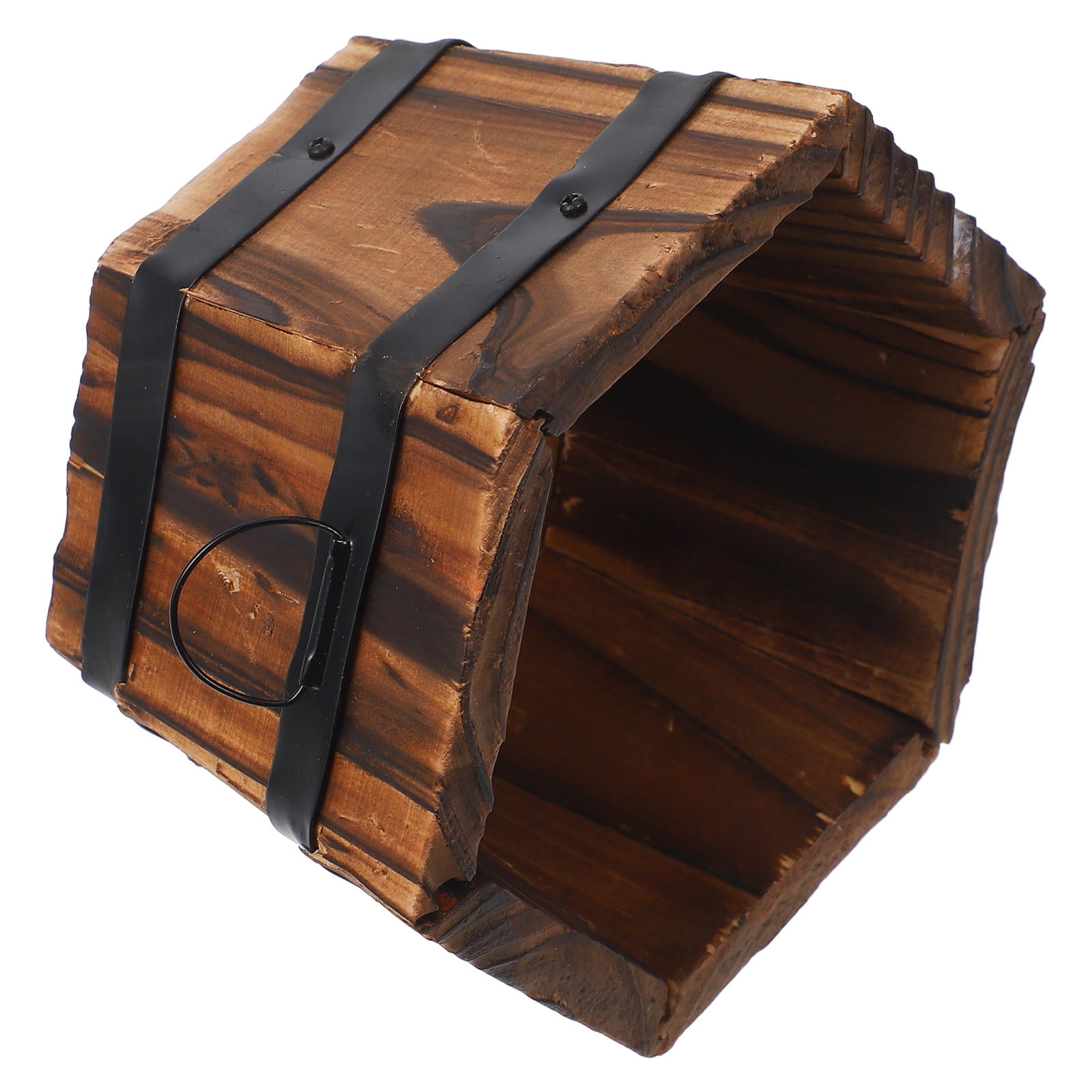 Masteelf Rustic Wooden Bucket Barrel Planter for Patio, Garden, and ...