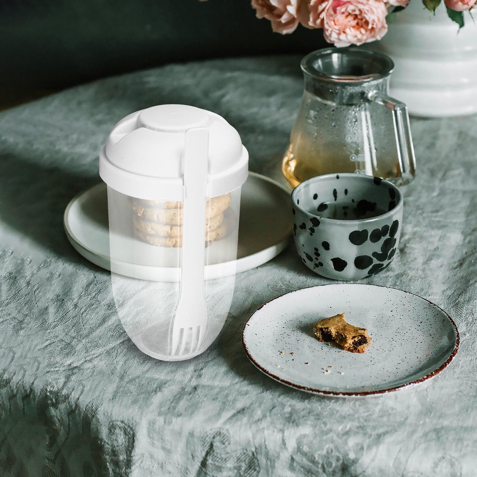 Masteelf Salad Container With Fork Portable Salad Shaker Cup Breakfast ...