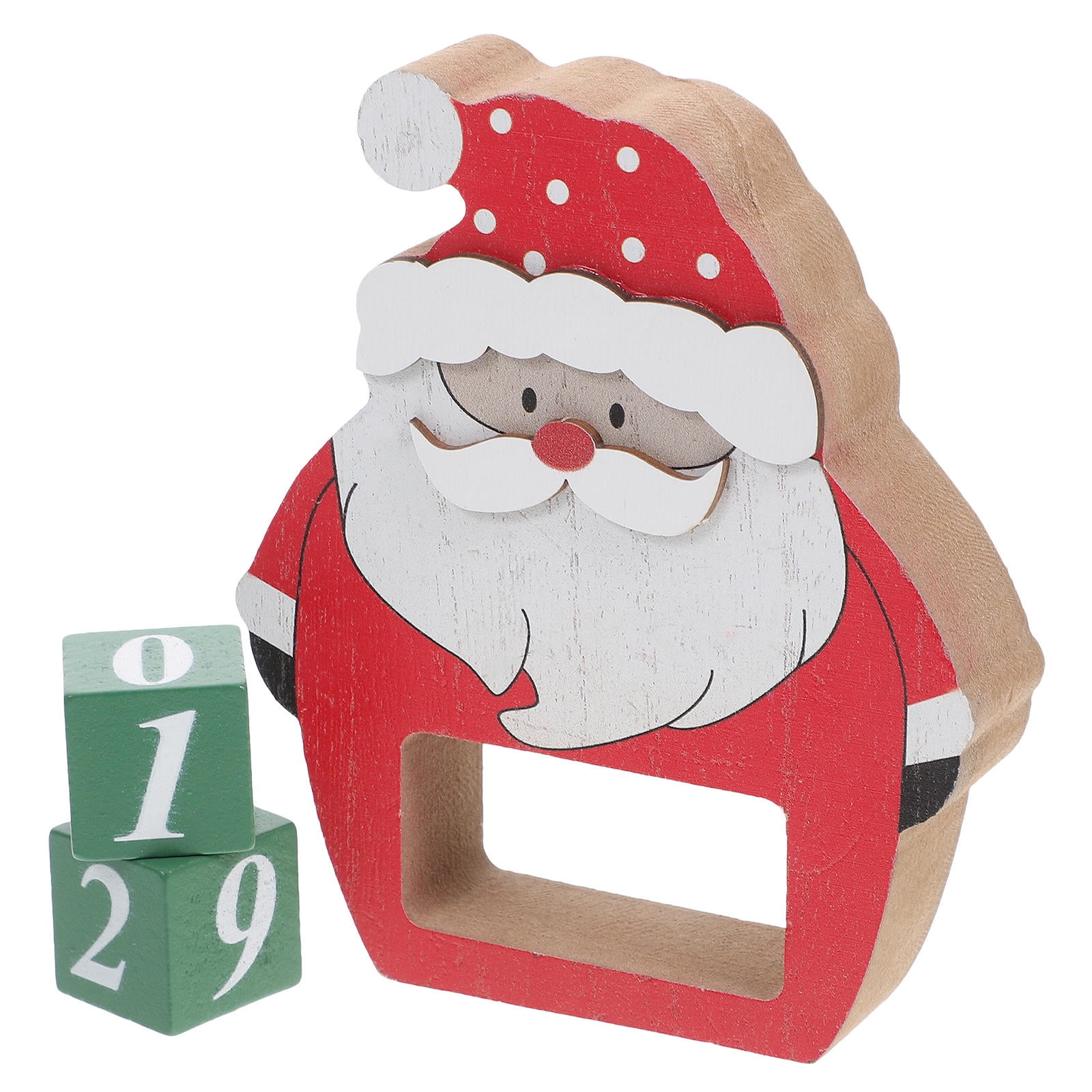 Masteelf Santa Claus Advent Countdown Calendar Wooden Block Retro ...