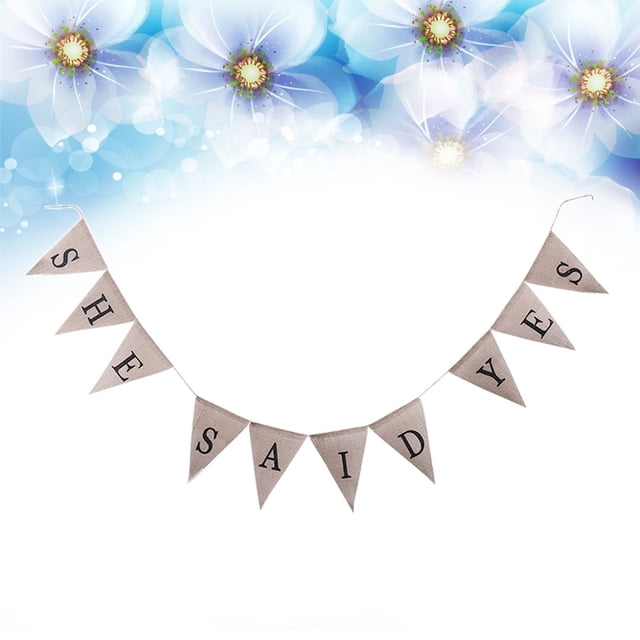 Masteelf She Said Yes Wedding Letters Decorative Linen Banner Wedding ...