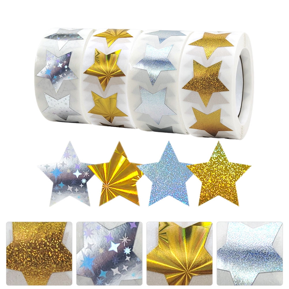 Masteelf Shiny Star Stickers for Decoration Assorted Color Coated Paper ...