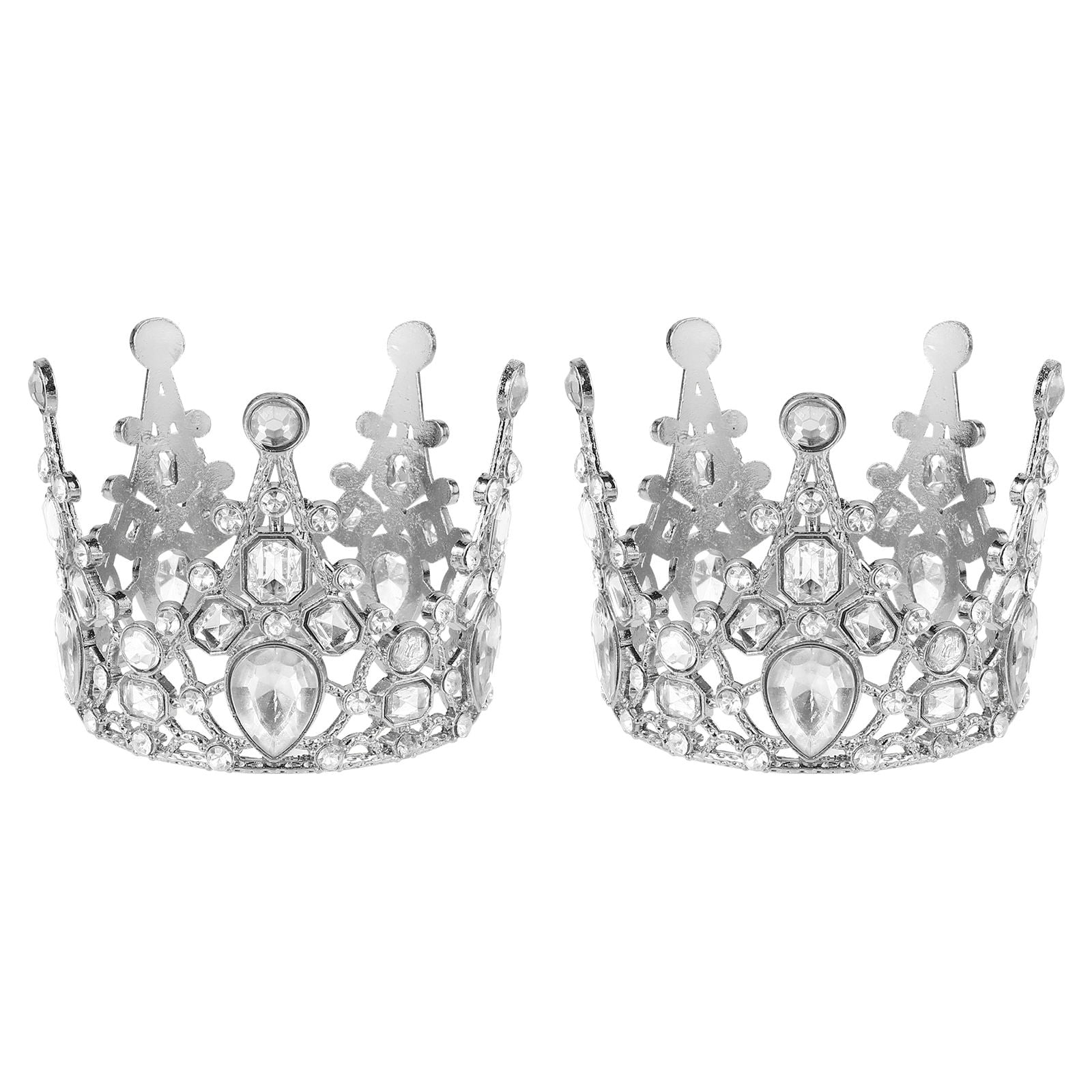 Masteelf Silver Metal Crown Cake Topper for Birthday Lovely Design ...