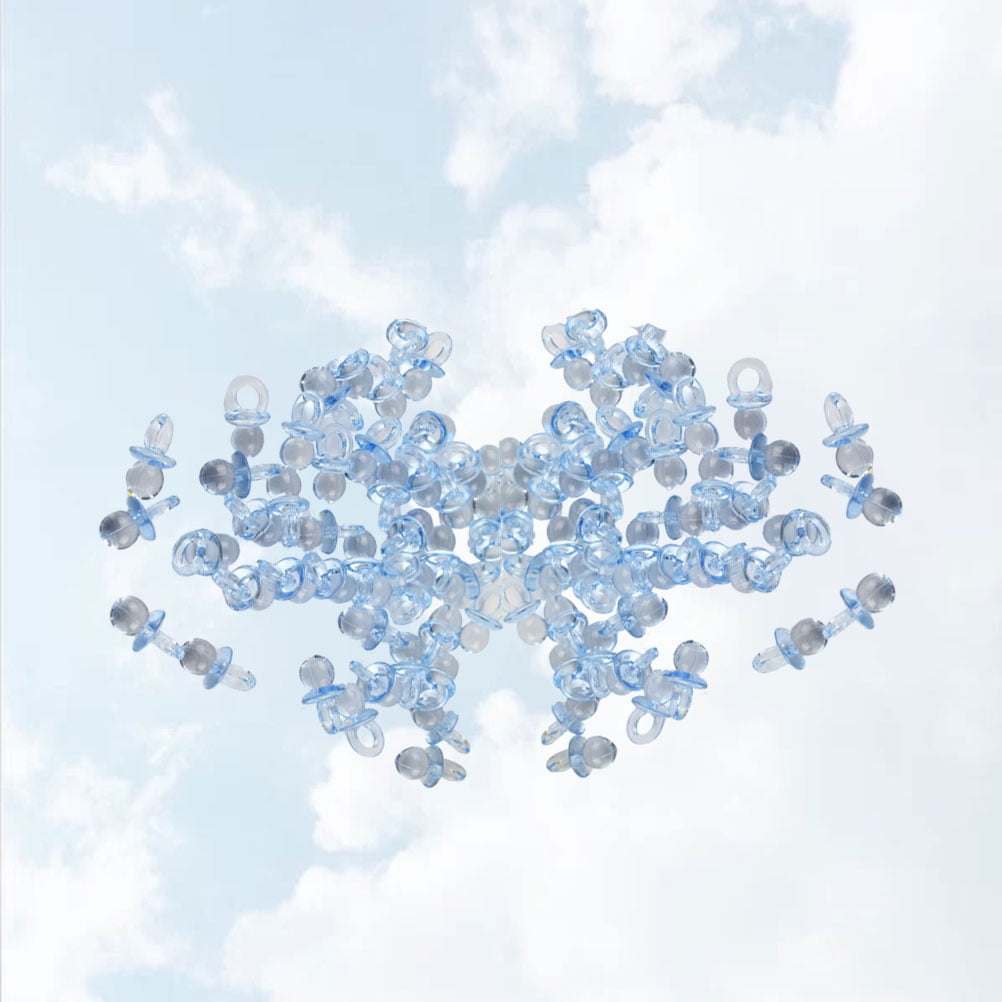 Masteelf Sky Blue Acrylic Baby Pacifier Set with Handle Ring for ...