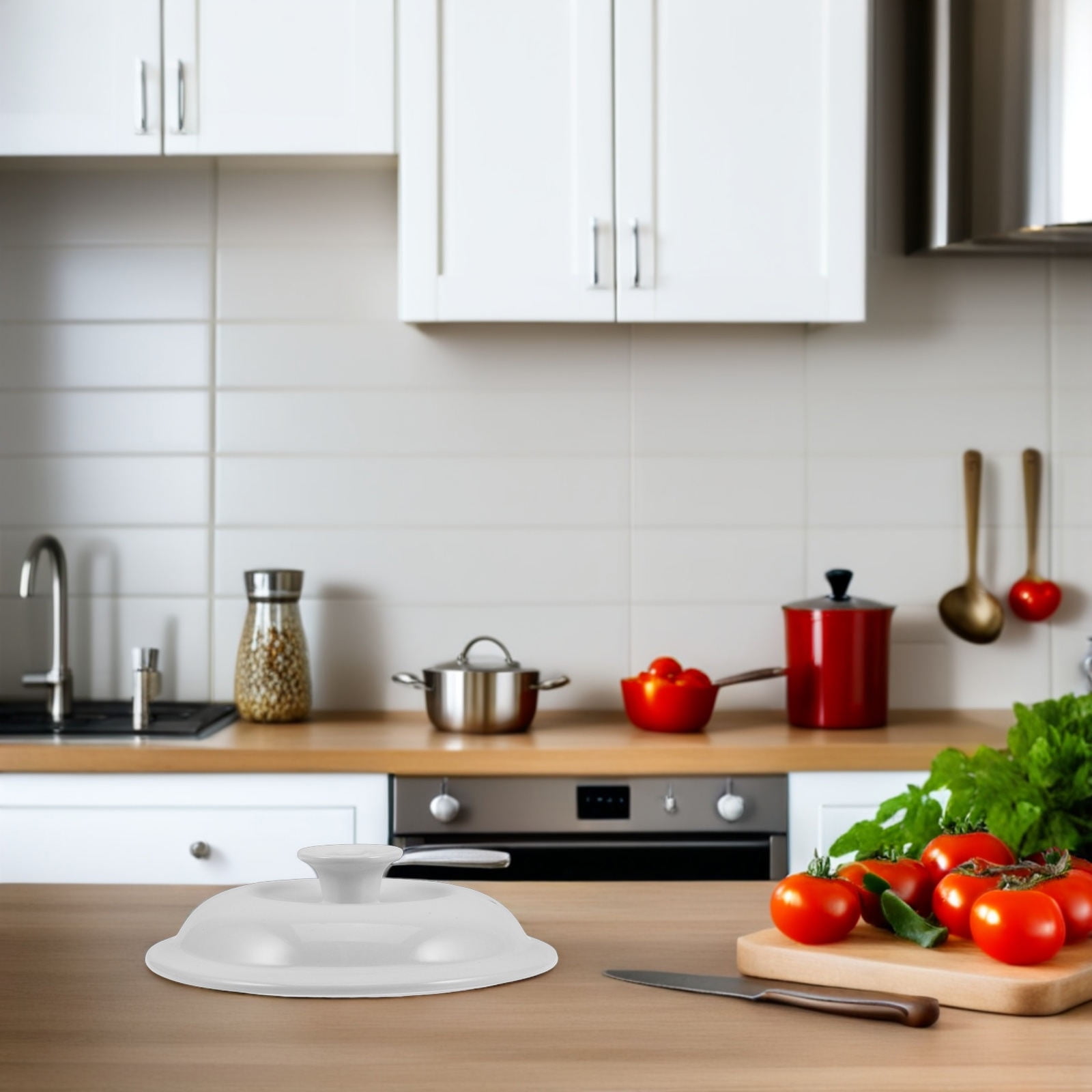 Masteelf Slow Cooker Ceramic Lid Covers Round Pot Replacement Lids ...