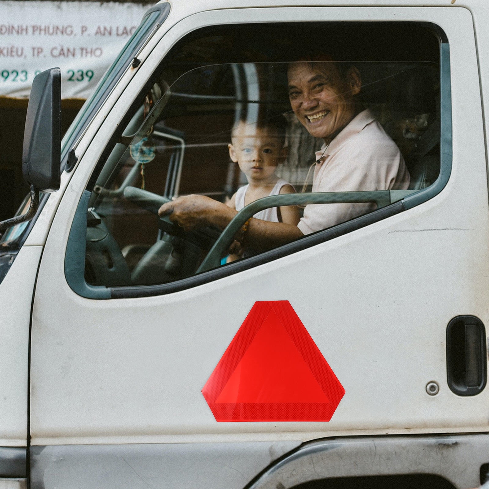 Masteelf Slow Moving Vehicle Sign Reflective Slow Moving Sign Triangle ...