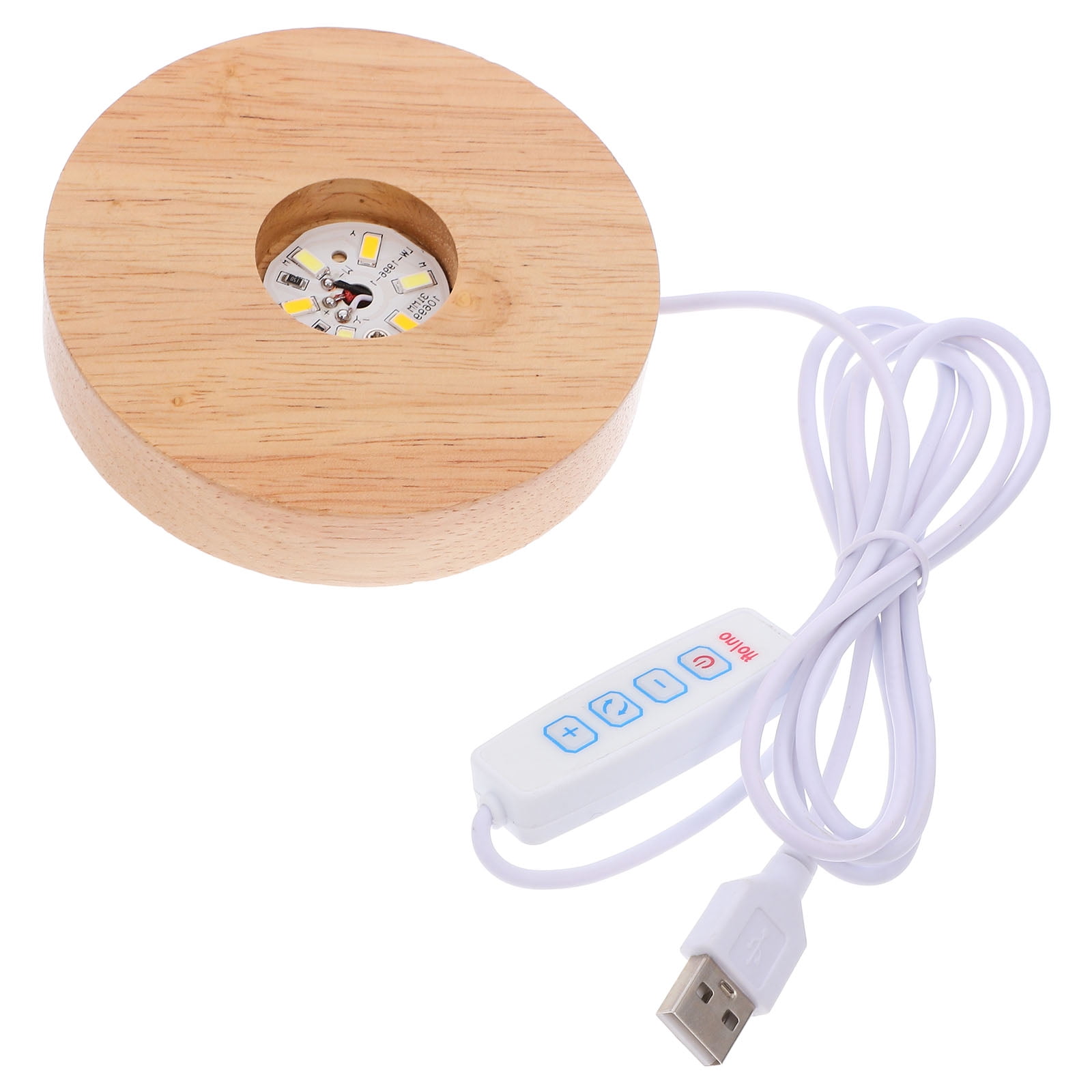 HEATSHAKING Minimalist Wooden Lamp Base Beige Round Craft Enthusiasts ...
