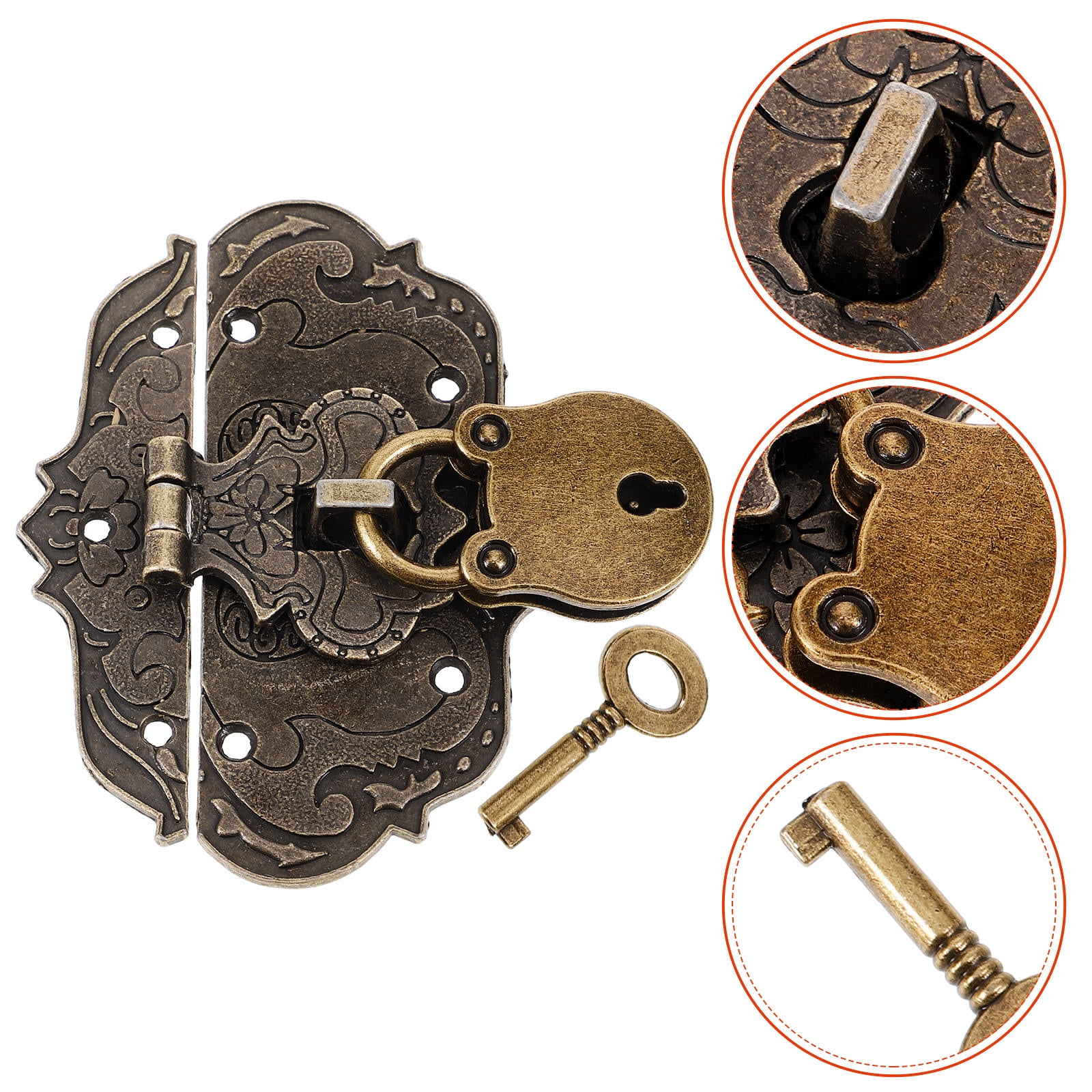 Masteelf Small Latch Metal Hasp Vintage Jewelry Decorative Lock Coffee ...