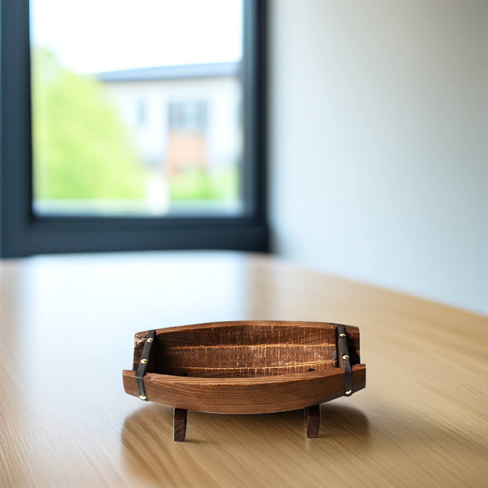 Masteelf Small Wooden Bucket Half Barrel Planters Vintage Plant Pots 11 ...