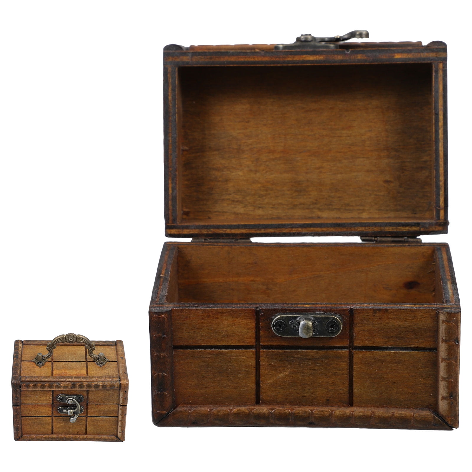 Masteelf Small Wooden Treasure Chest Chinese Jewelry Storage Box with ...