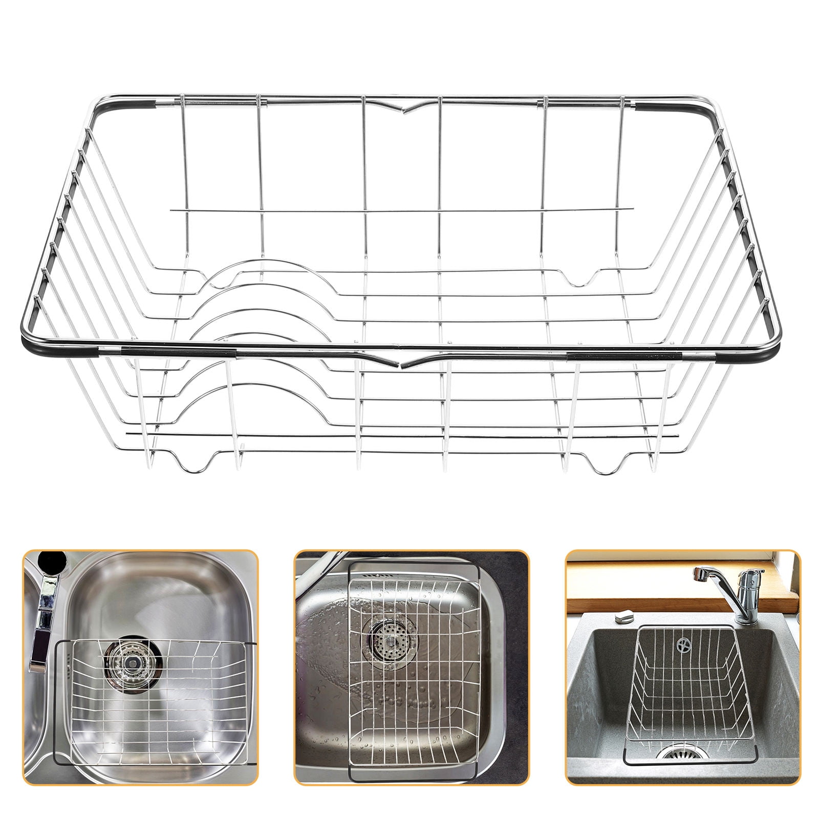 Masteelf Stainless Steel Expandable In-Sink Dish Drying Rack for ...
