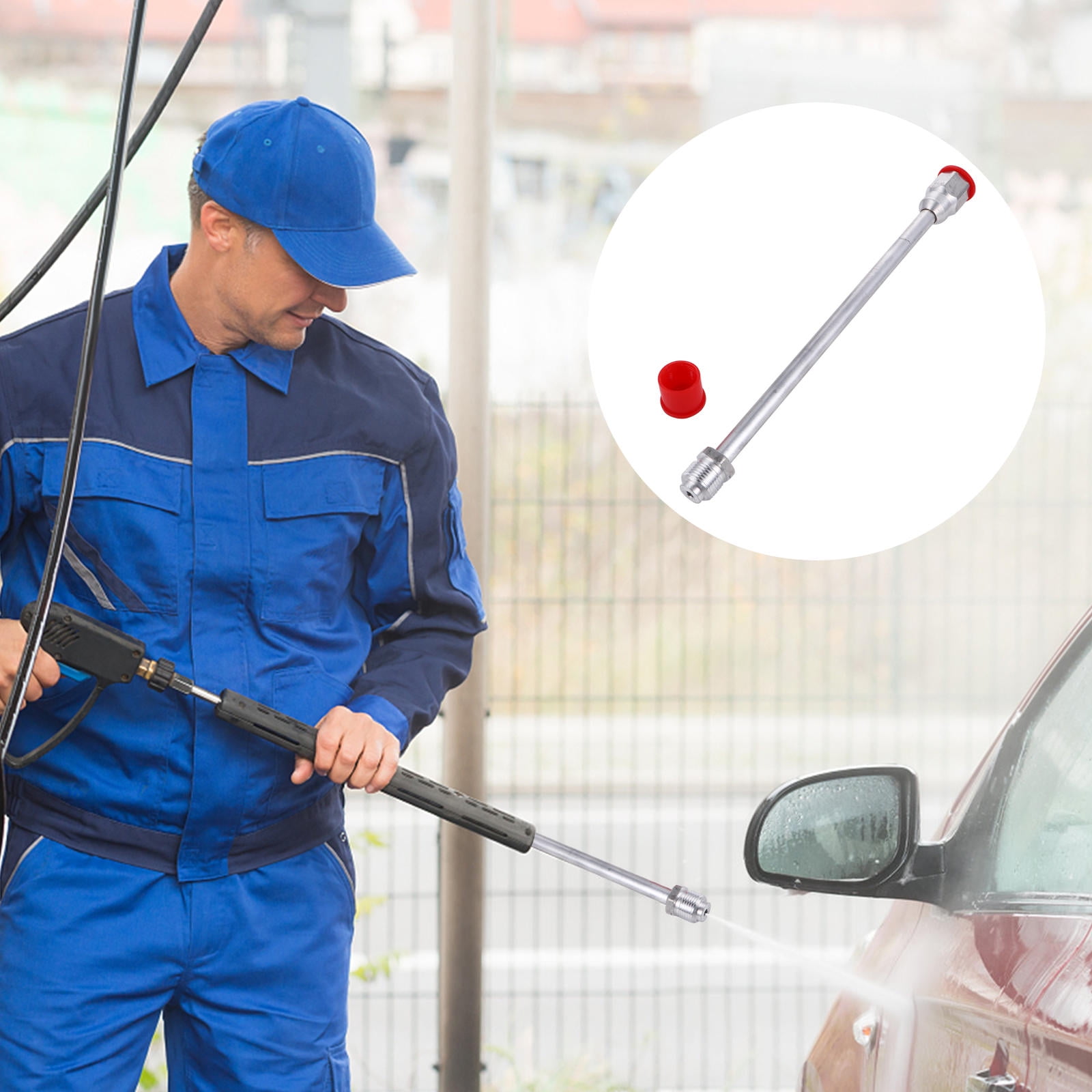 Masteelf Stainless Steel Extension Pole for Paint Sprayer Silver Color ...