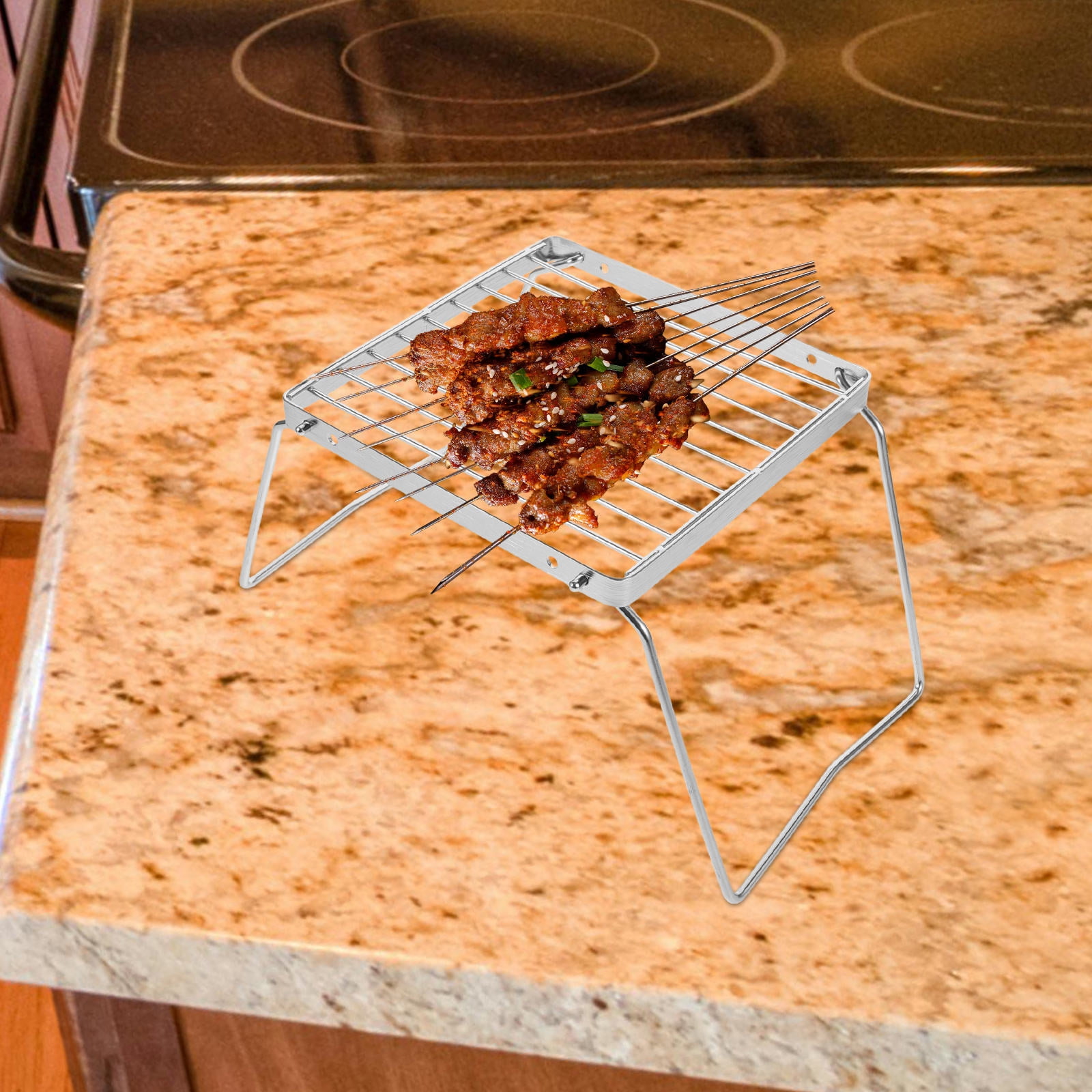 Masteelf Stainless Steel Folding Campfire Grill Stand Multi-Functional ...