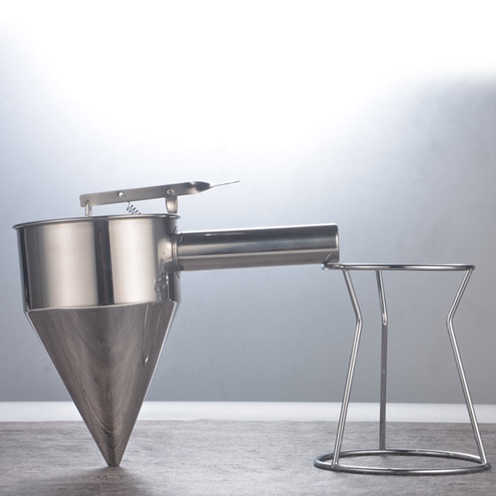 Masteelf Stainless Steel Funnel with Rack Pancake Dispenser Funnel ...