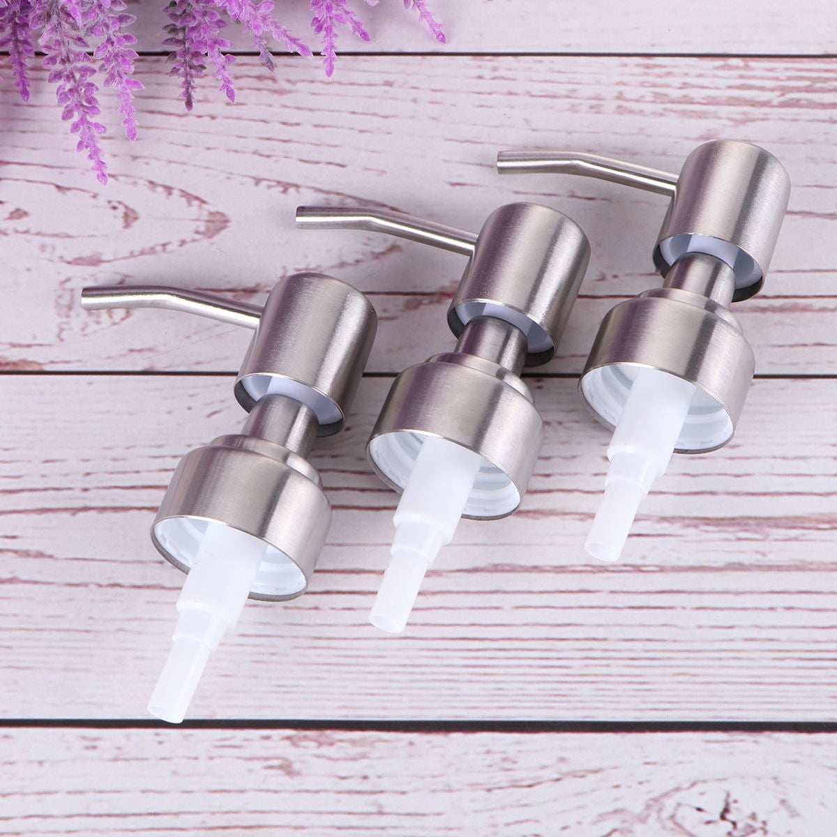 Masteelf Stainless Steel Lotion Pump Dispenser with Silver Lid for ...