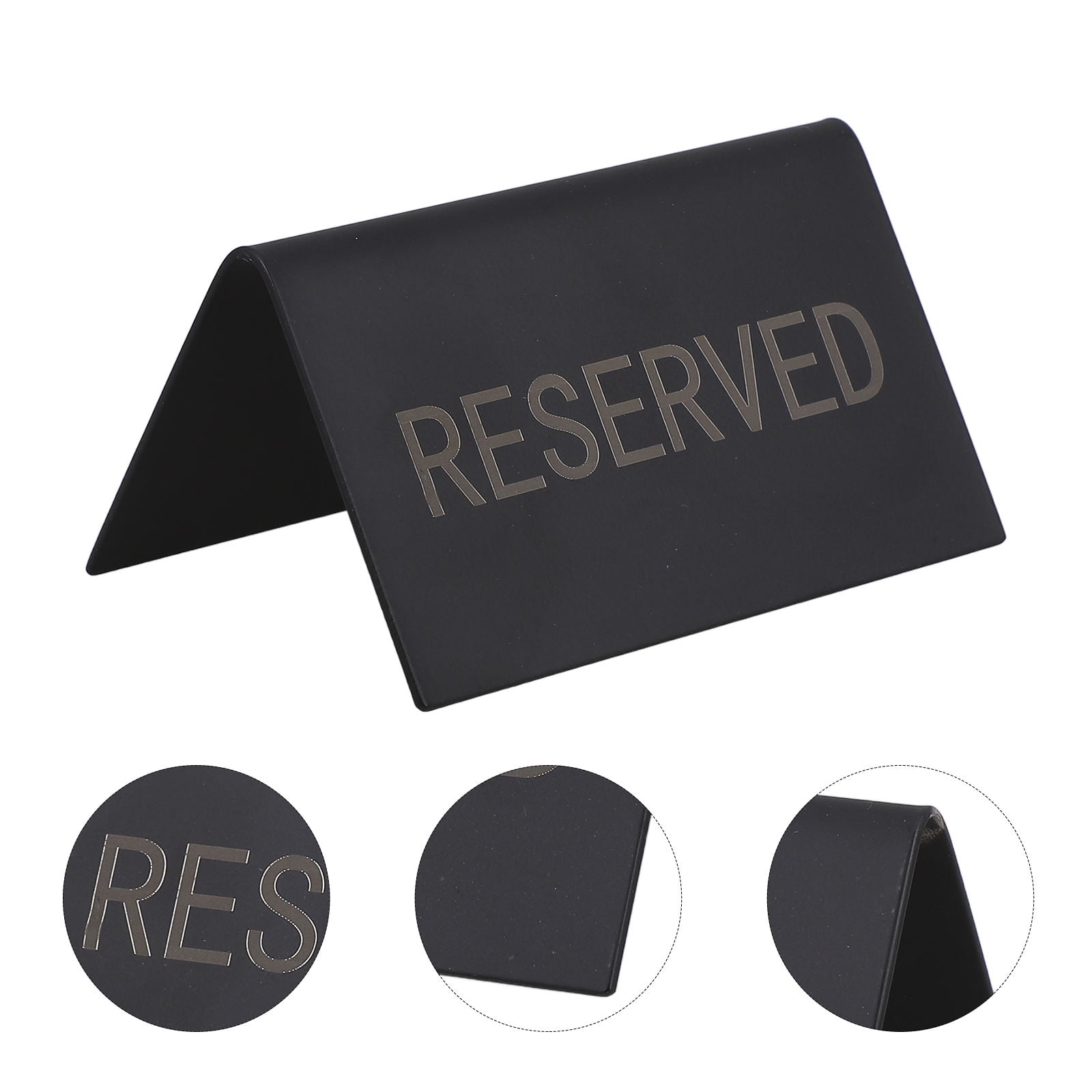 Masteelf Stainless Steel Reserved Table Sign Wedding Table Tent Black ...