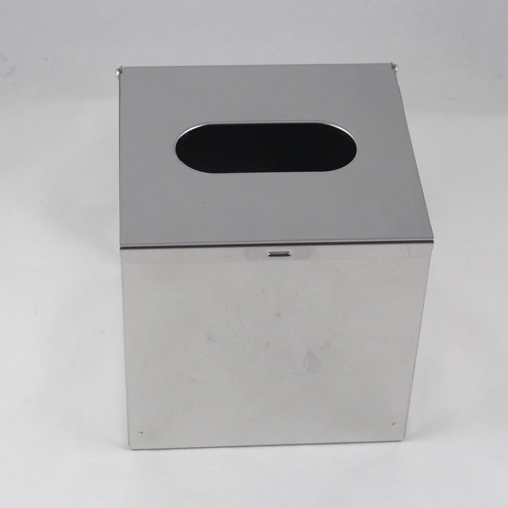 Masteelf Stainless Steel Tissue Box with Waterproof Cover and Flat ...
