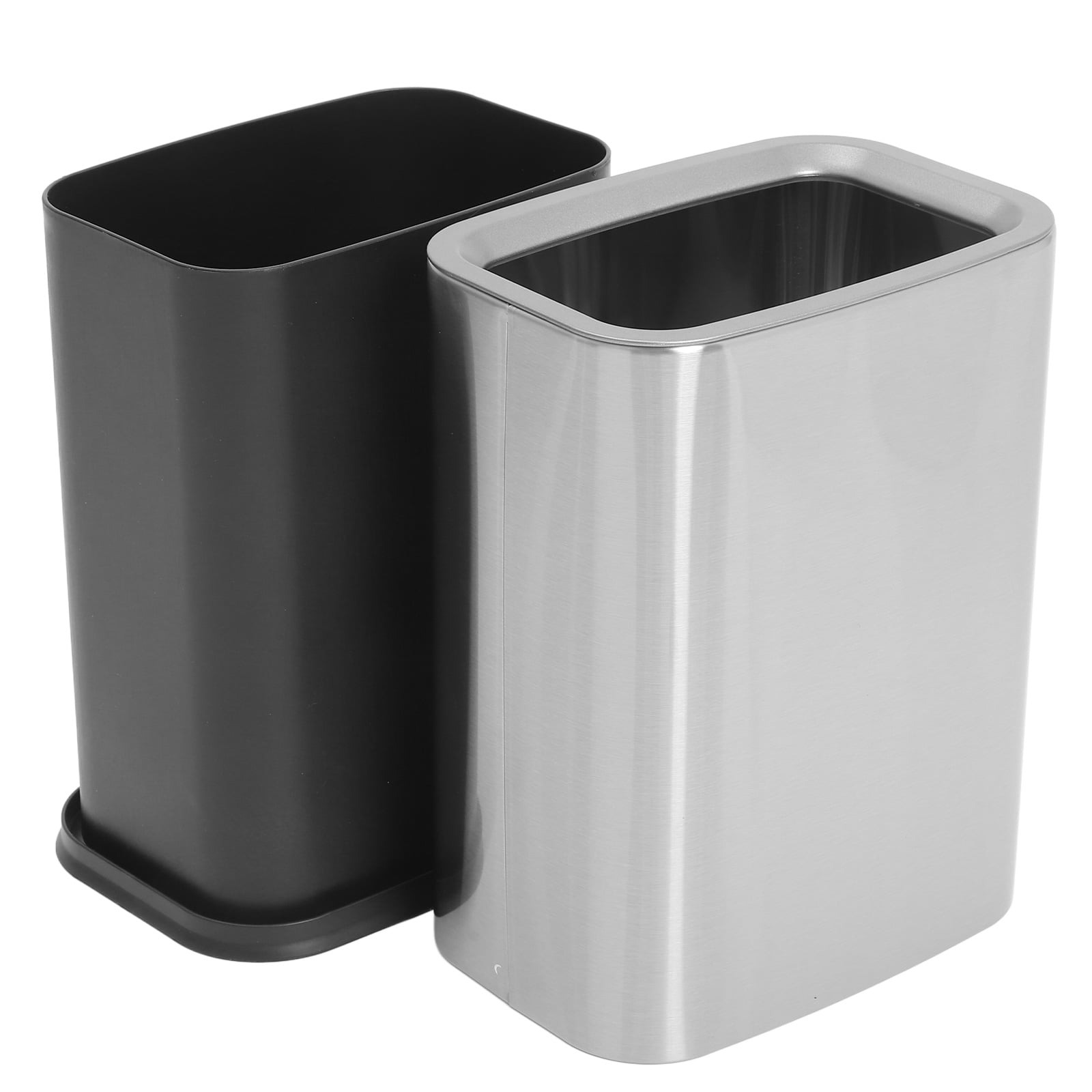 Masteelf Stainless Steel Trash Can 8L Waste Basket With Open Top Design ...