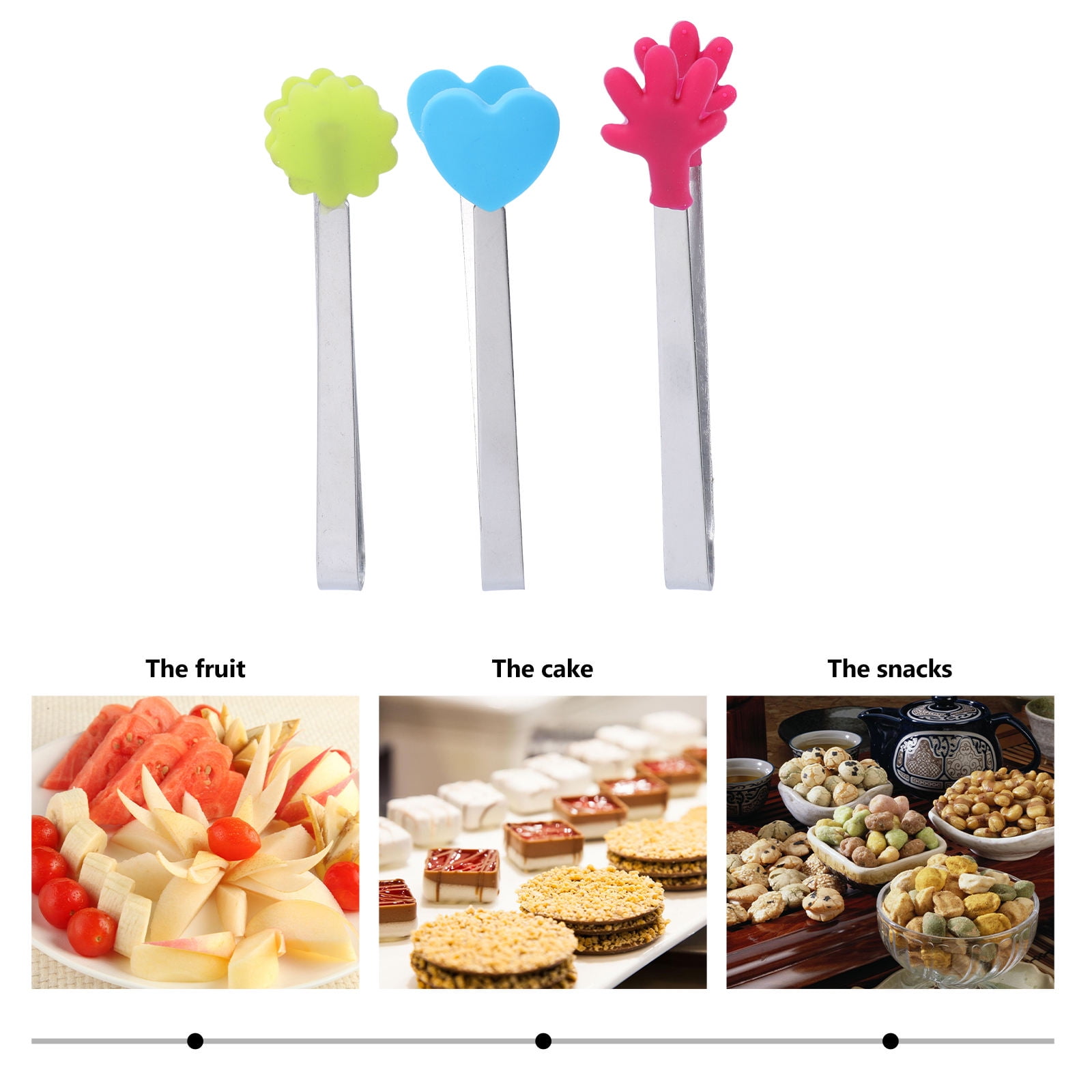 Masteelf Stainless Steel and Silicone Food Clips with Long Handles for ...