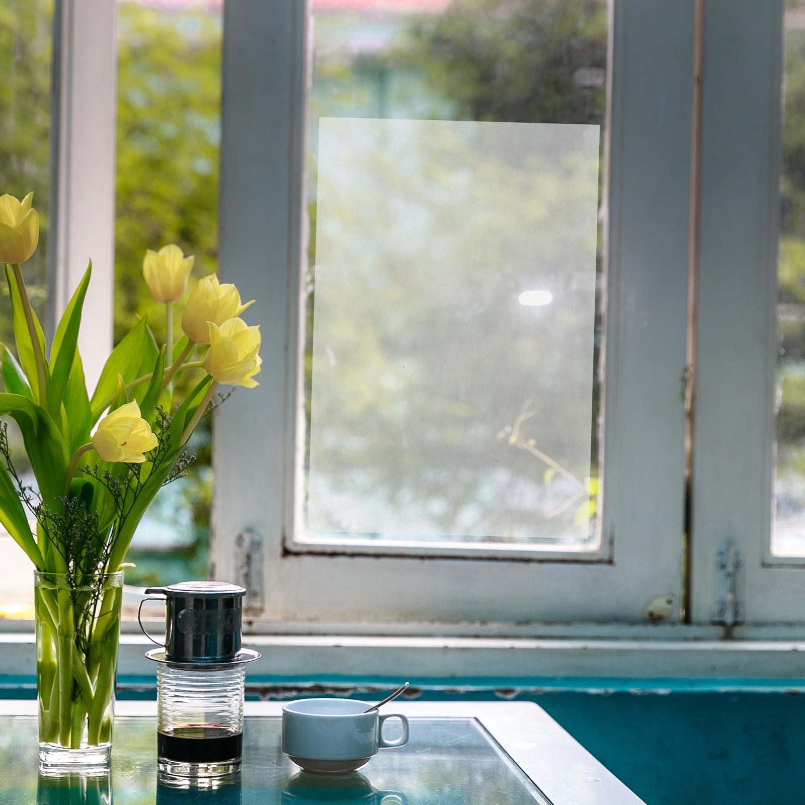 Masteelf Static Cling Frosted Glass Window Privacy Film Semi ...