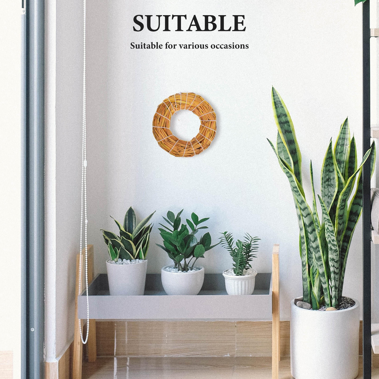 Masteelf Straw Flower Wreath Natural Vine Wreath for DIY Holiday ...