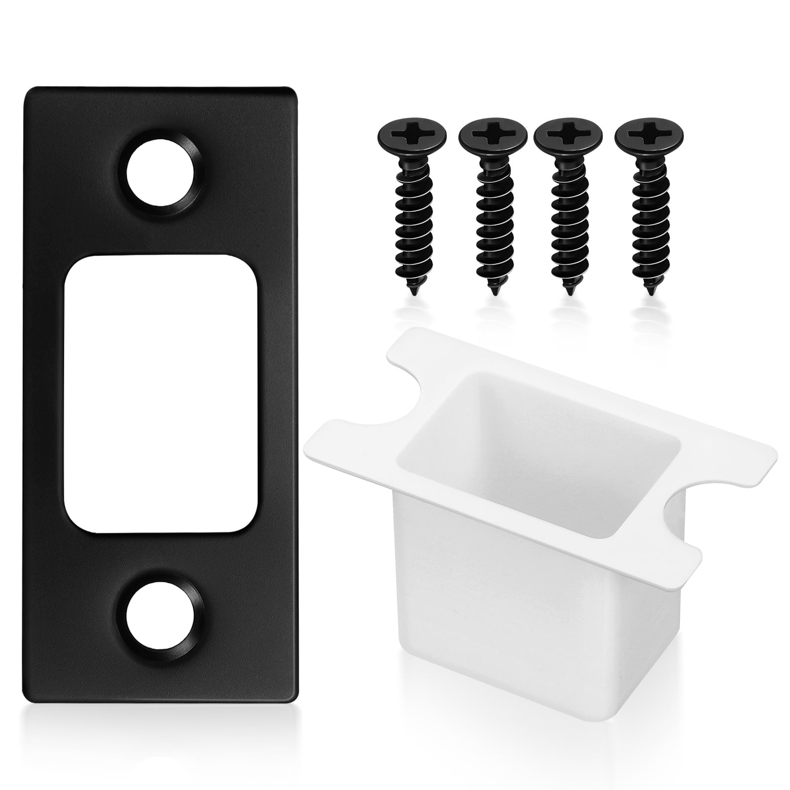 Masteelf Strike Plates for Exterior Doors Black Buckle Screw Set ...