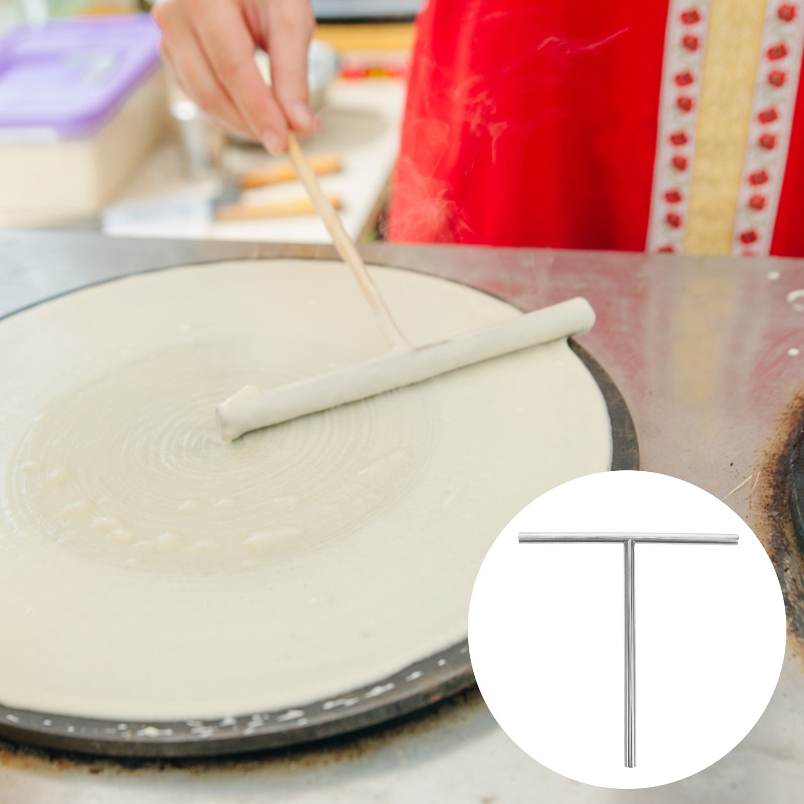 Masteelf T Shape Stainless Steel Crepe Maker Batter Spreader to Fit ...